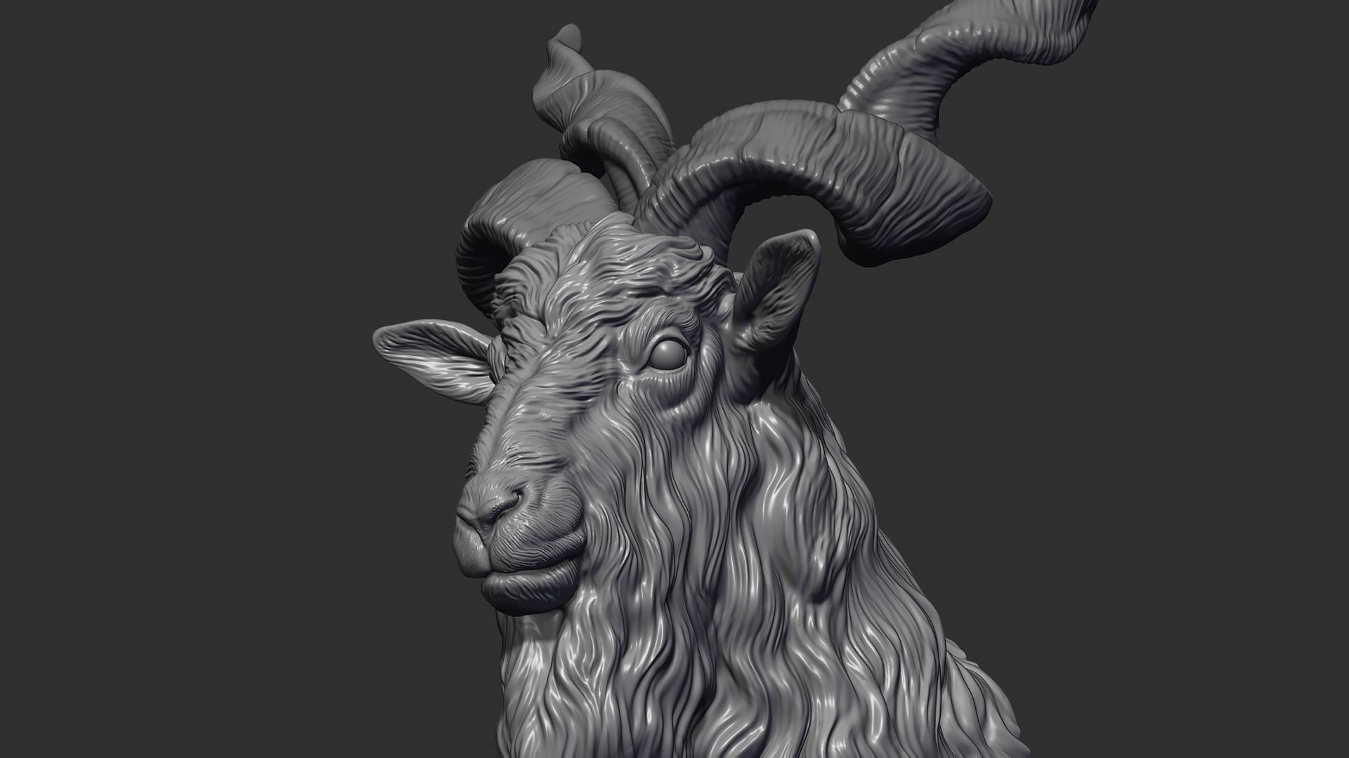 Markhor goat head 3D model 3D printable | CGTrader