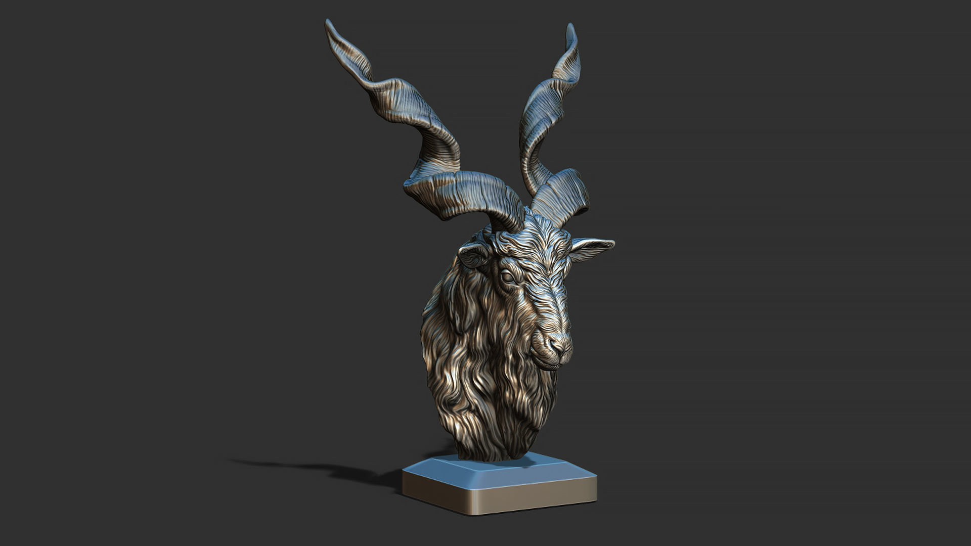 Markhor goat head 3D model 3D printable | CGTrader