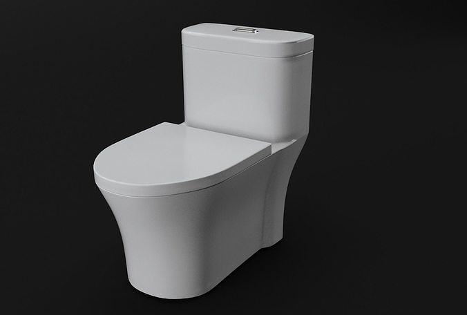 832 White Siphonic One Piece Toilet 3D model | CGTrader