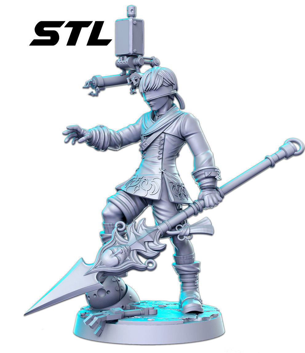 9S Nier automata 32mm Pre-supported 3D model 3D printable | CGTrader