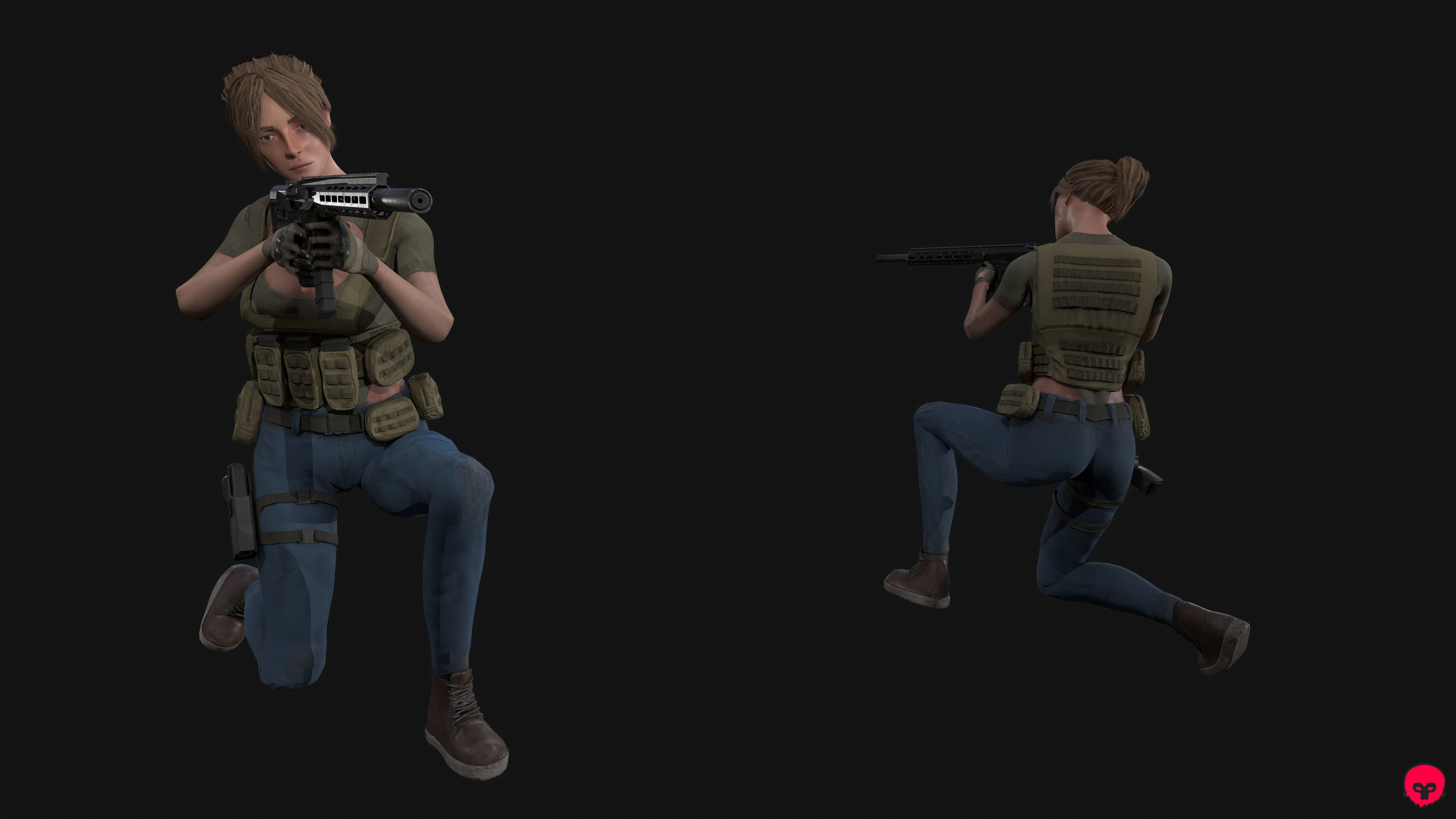 3D model Survivor Girl Character v1 VR / AR / low-poly | CGTrader