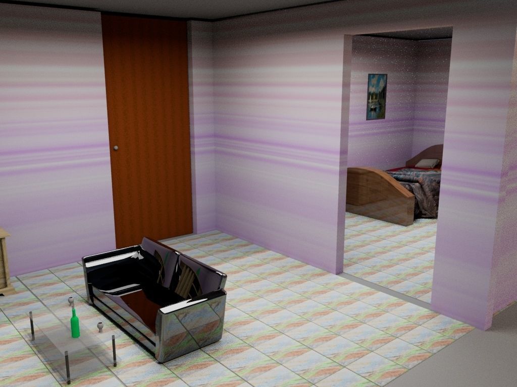 1 BHK flat 3D Model 3D model | CGTrader