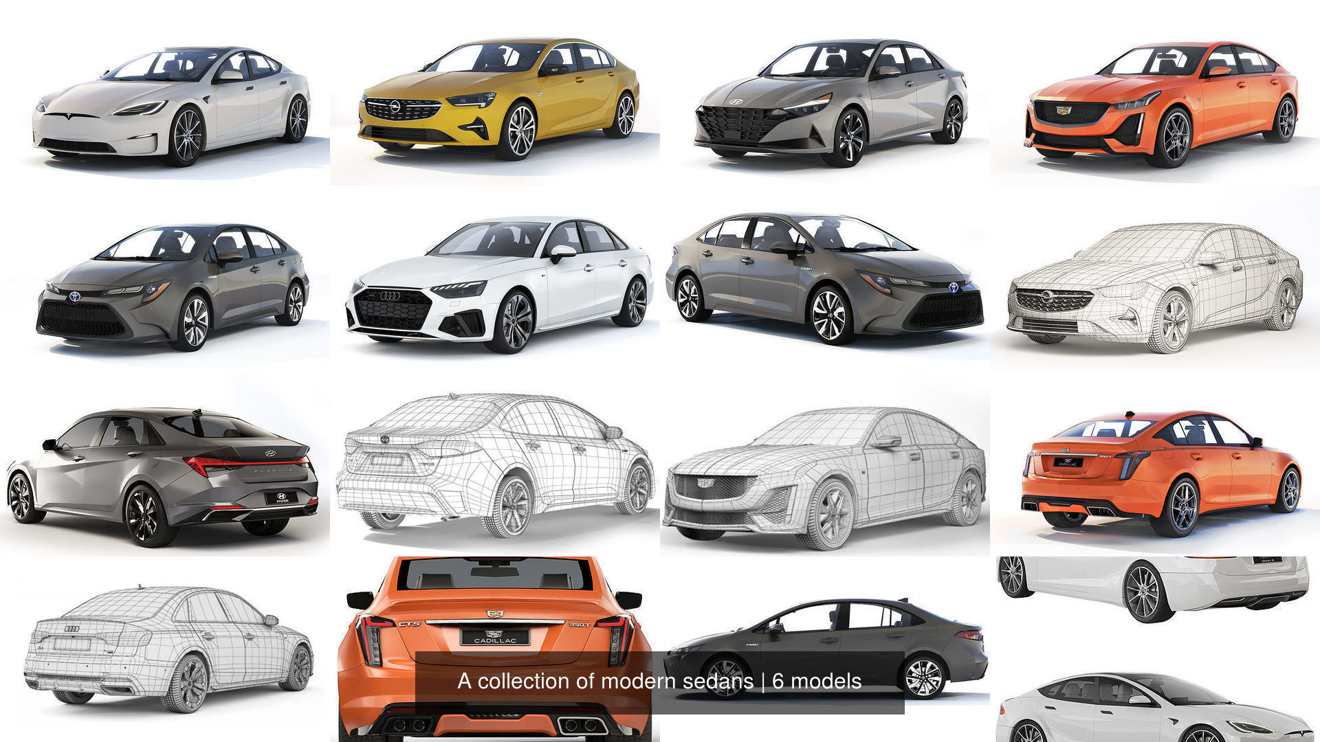 A collection of modern sedans | CGTrader