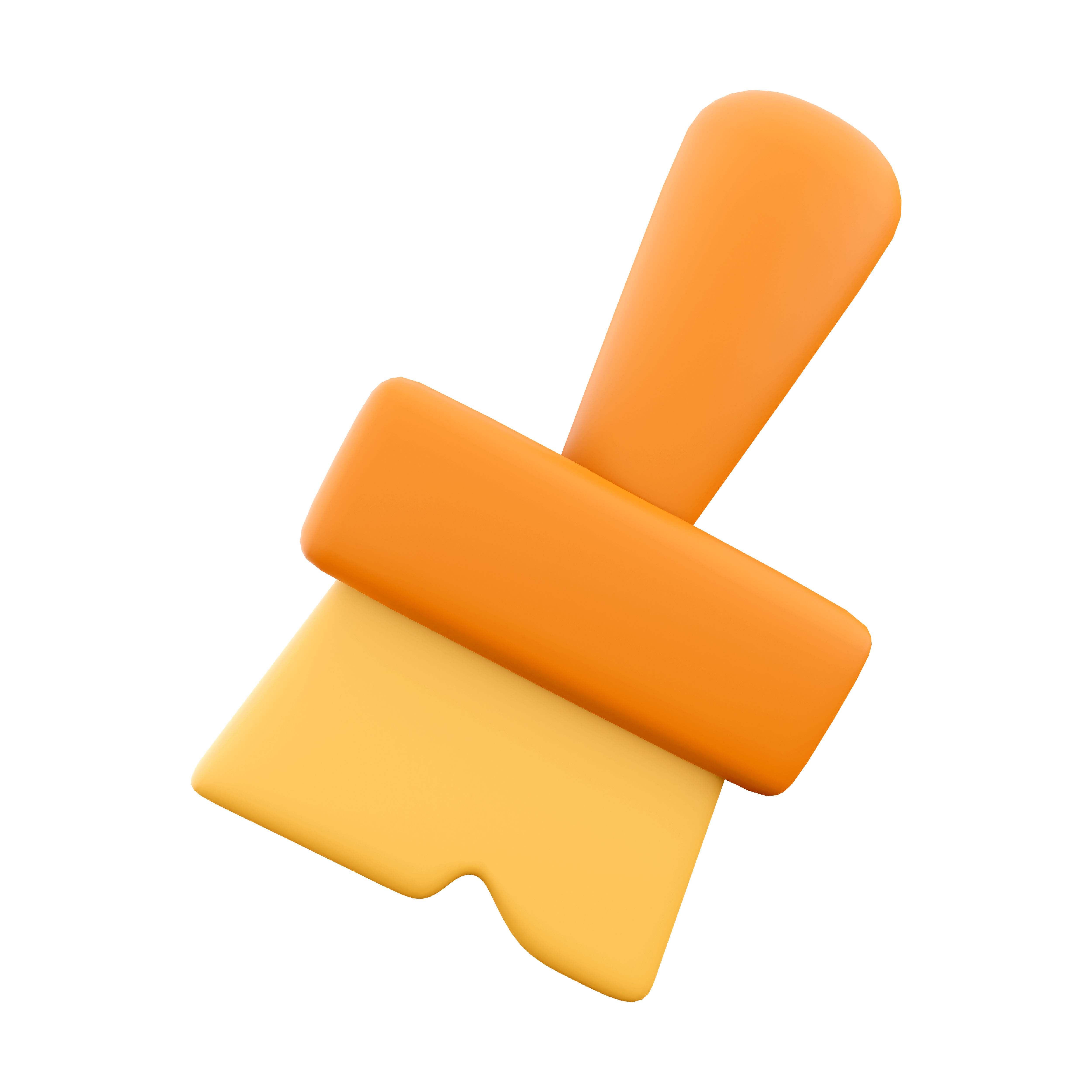 3d Paintbrush cartoon icon 3D model | CGTrader