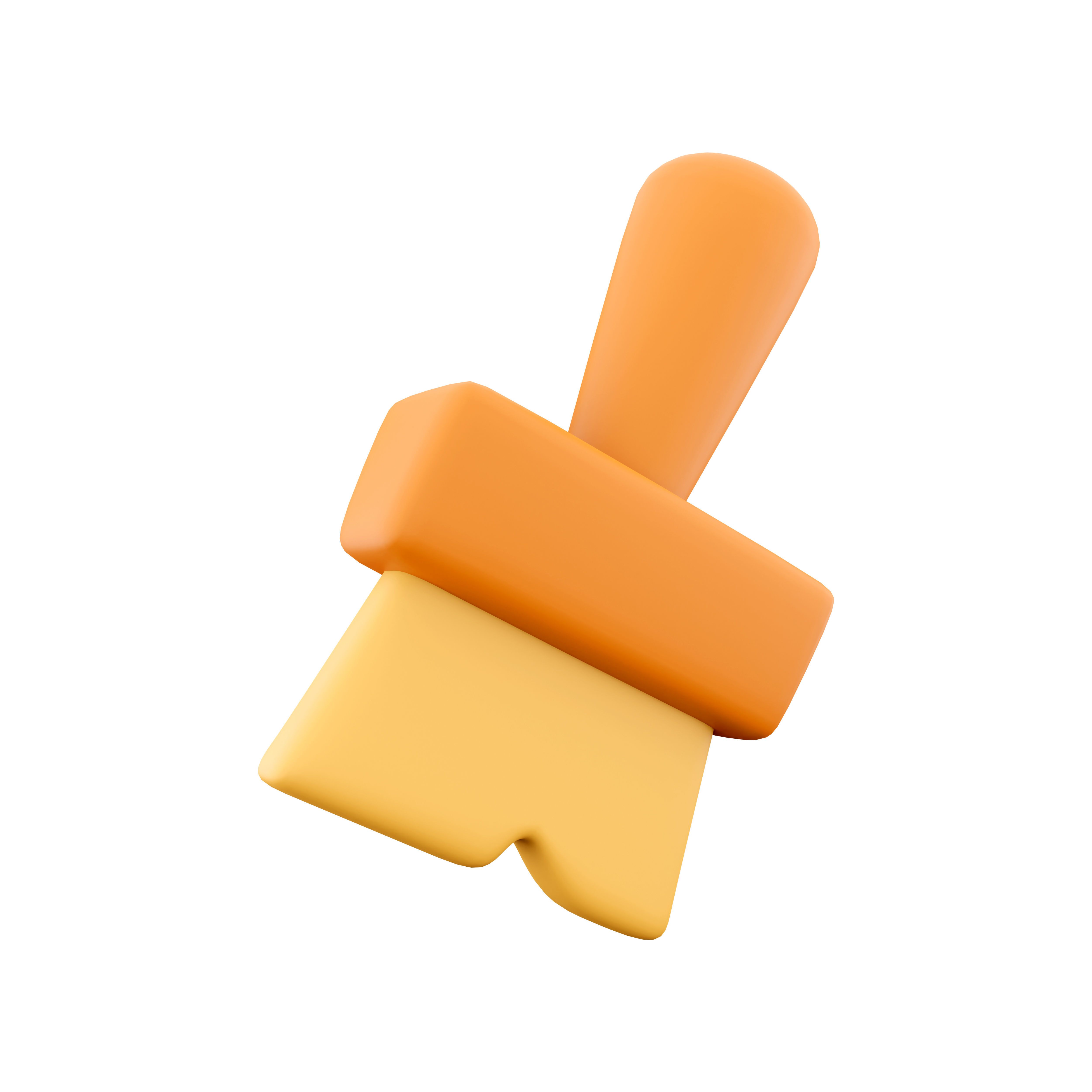 3d Paintbrush cartoon icon 3D model | CGTrader