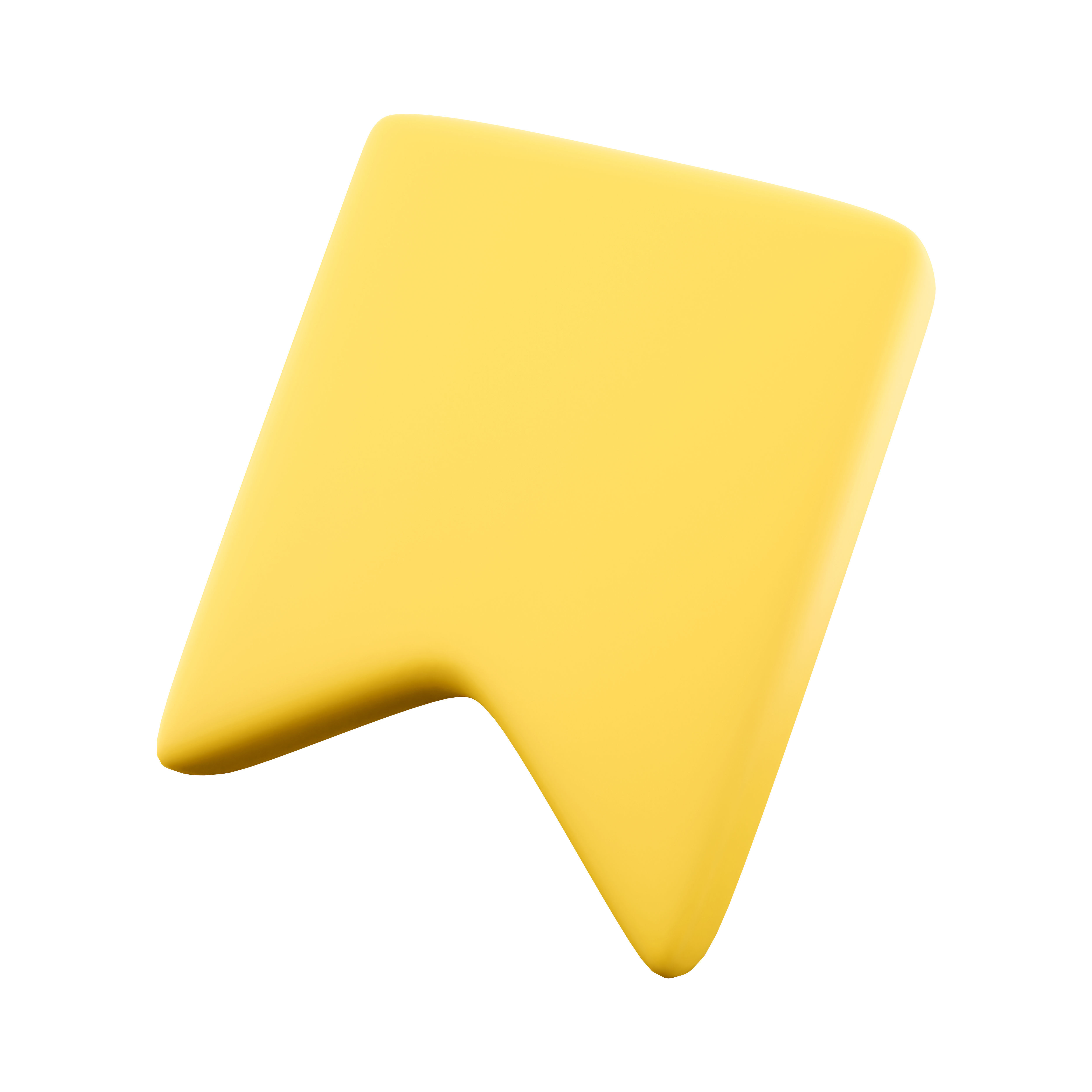 3d yellow bookmark flag cartoon icon 3D model | CGTrader