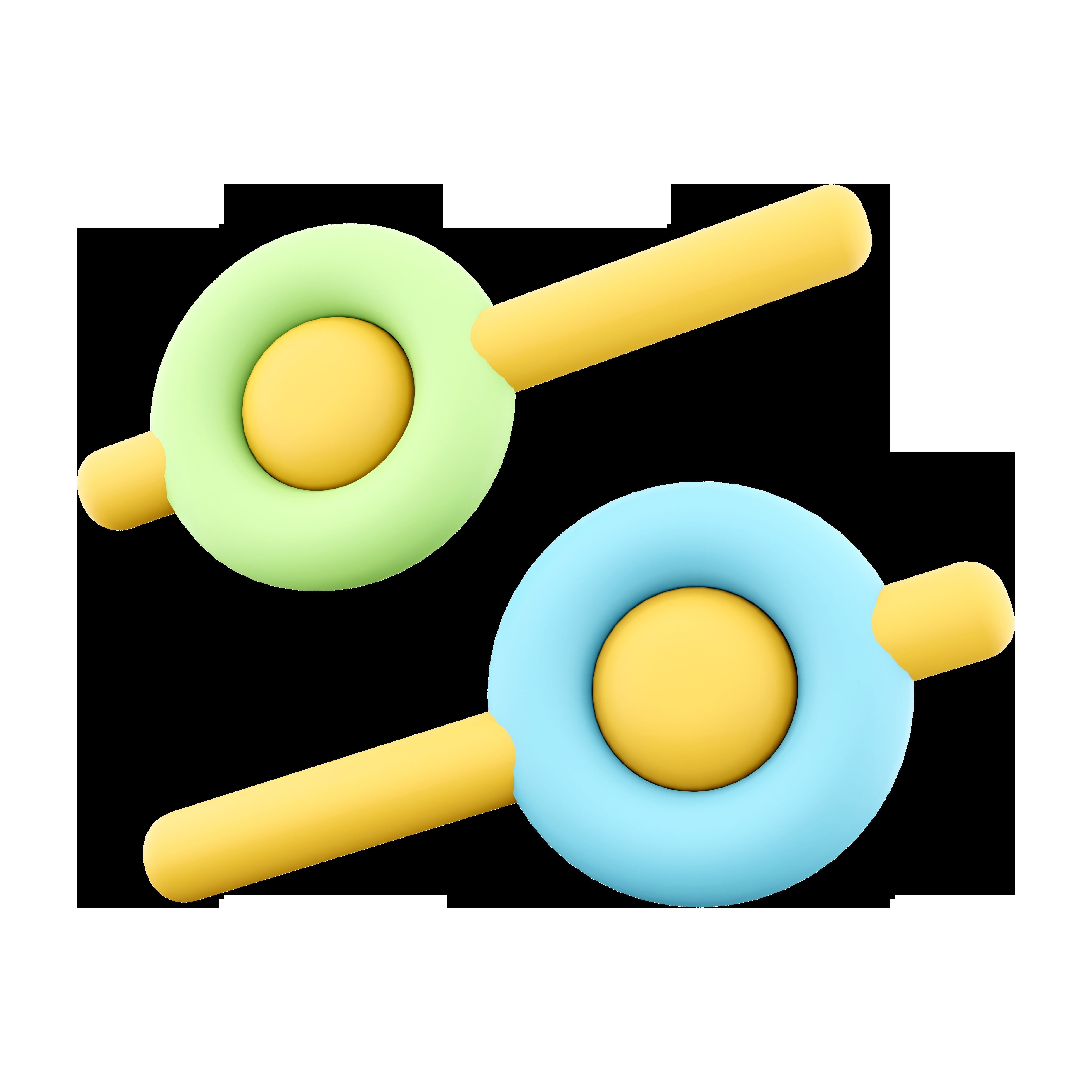 3d green and blue slider cartoon icon 3D model | CGTrader