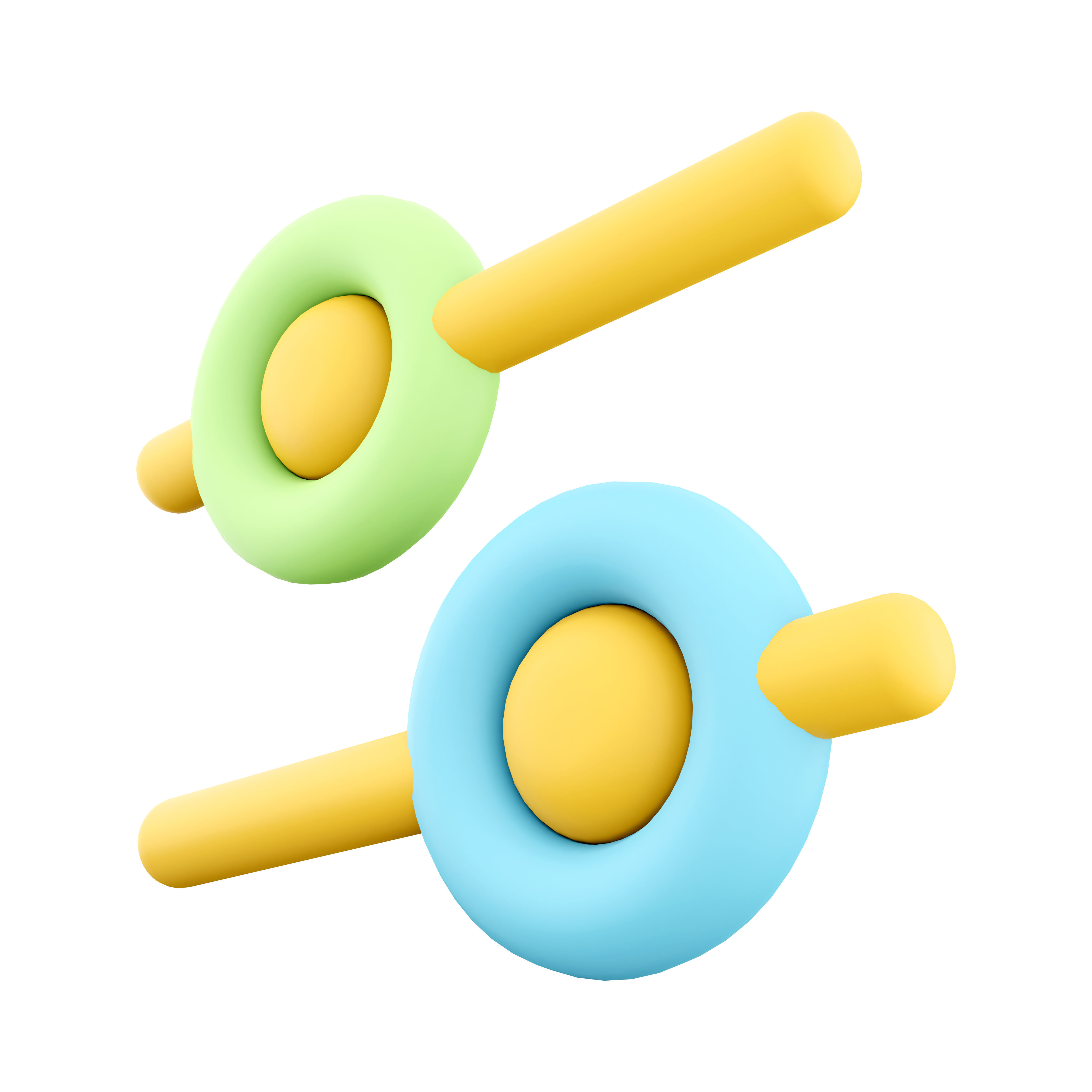 3d green and blue slider cartoon icon 3D model | CGTrader