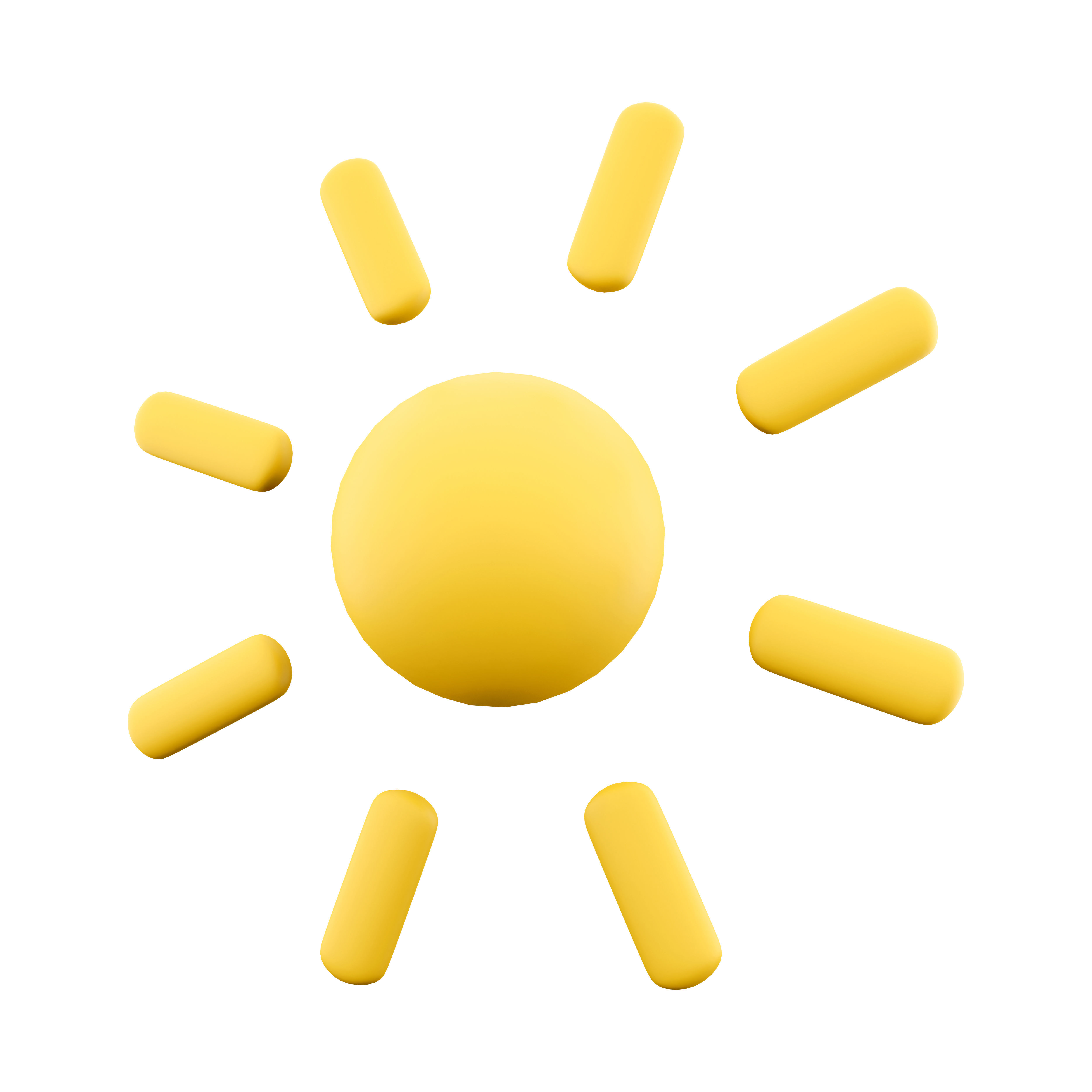 3d Shining sun with rays cartoon icon 3D model | CGTrader
