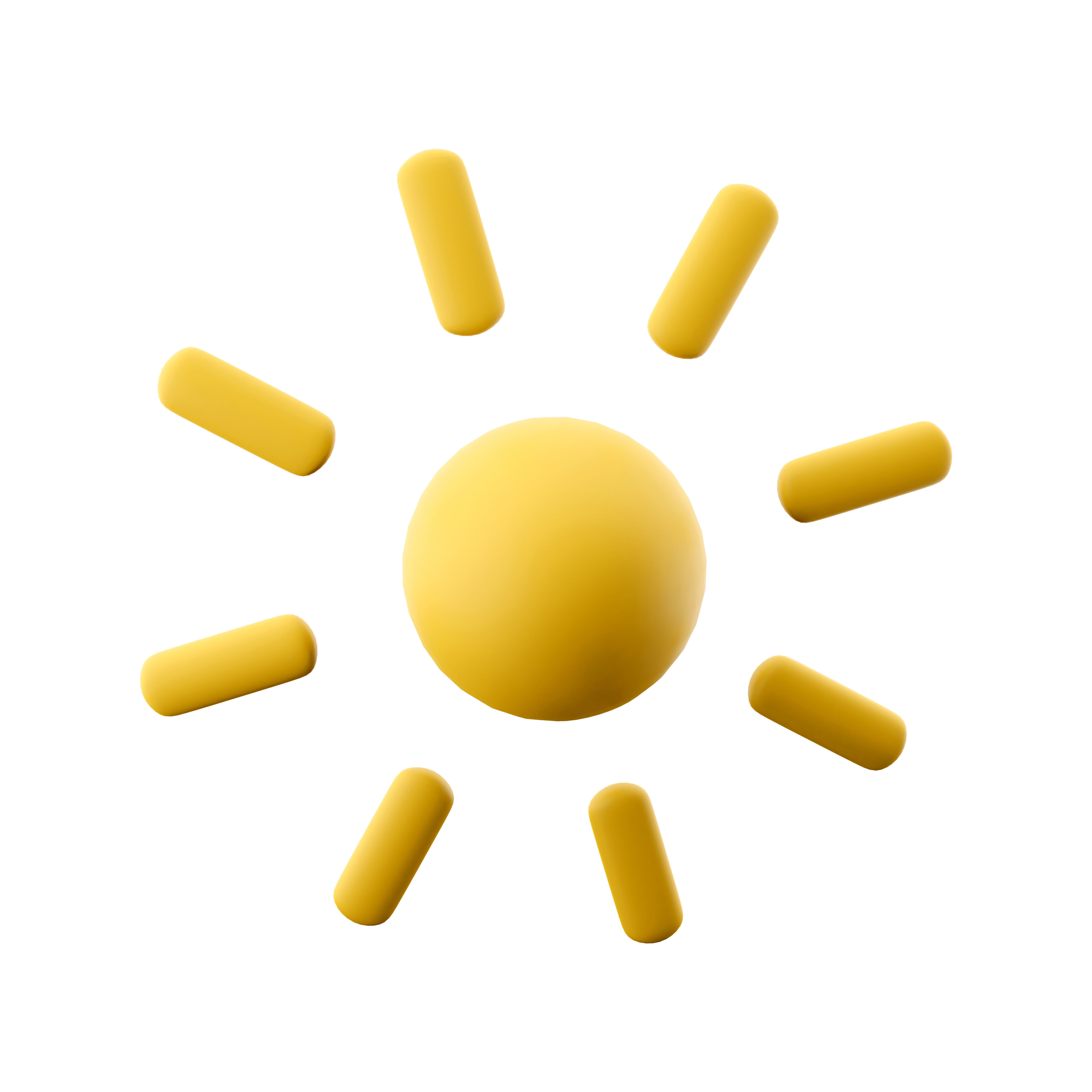 3d Shining sun with rays cartoon icon 3D model | CGTrader
