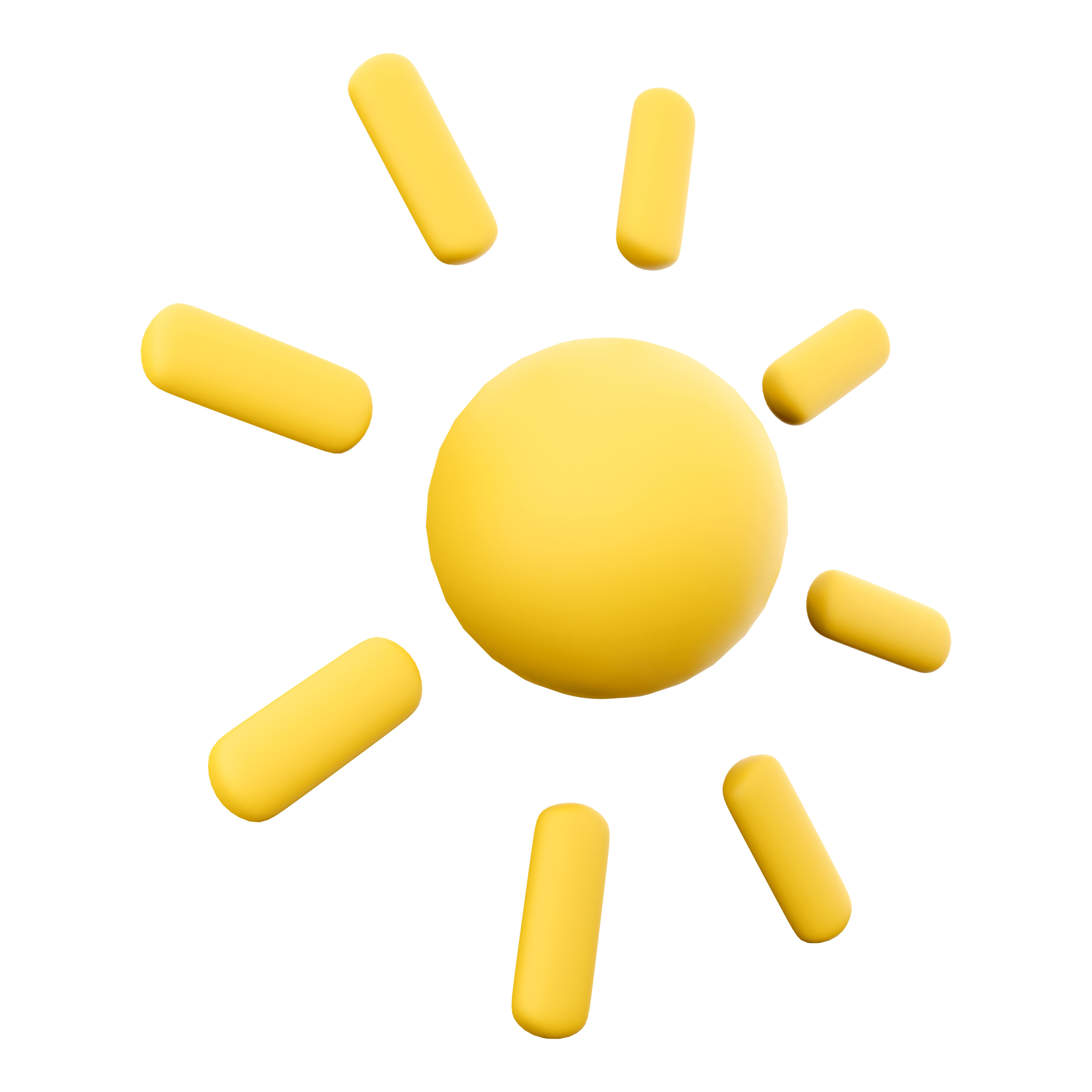 3d Shining sun with rays cartoon icon 3D model | CGTrader