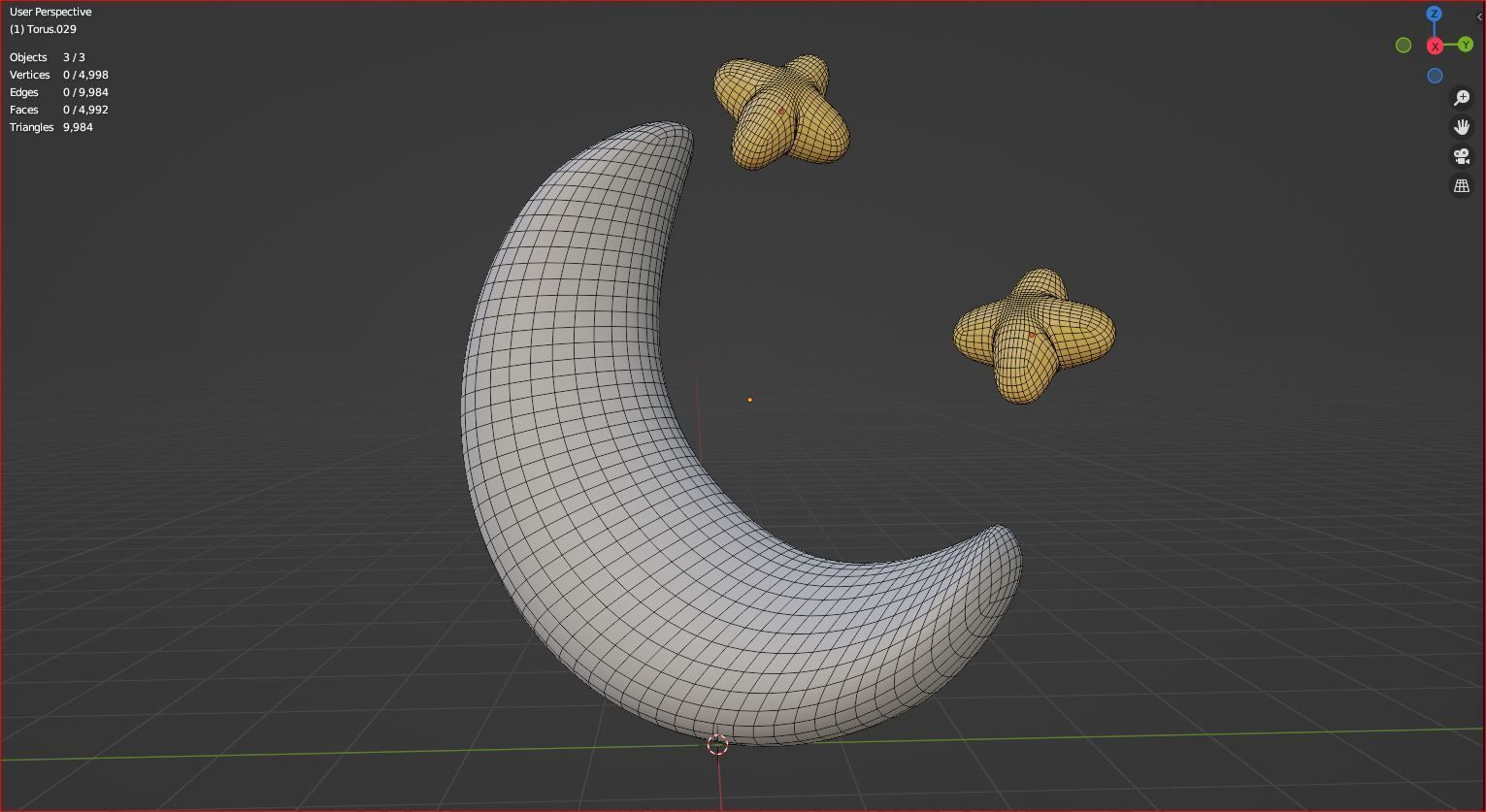 3d white moon and yellow stars cartoon icon 3D model | CGTrader