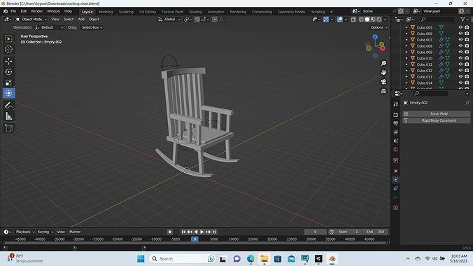 rocking chair 3D model | CGTrader