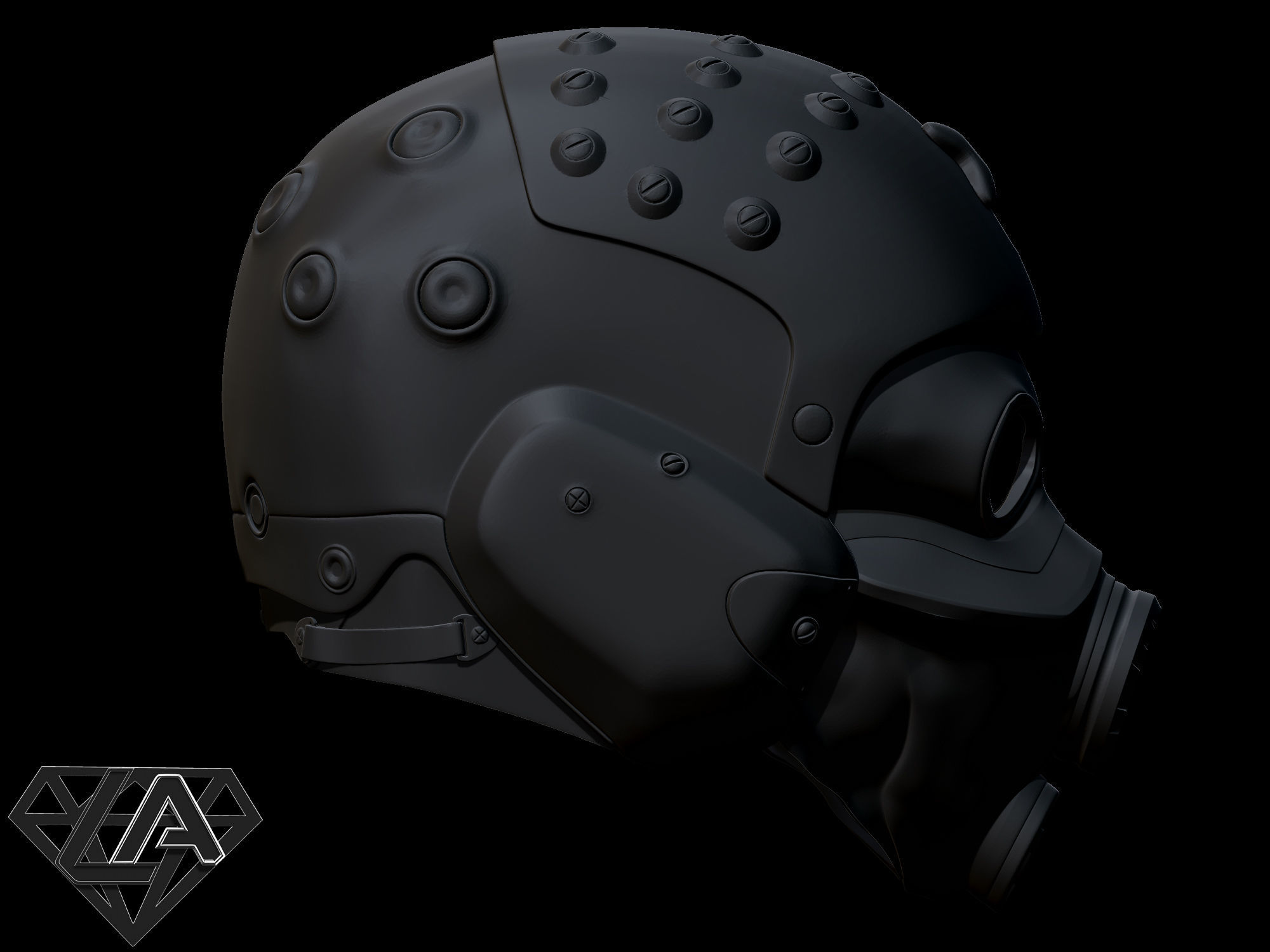 Combine custom helmet 3D model 3D printable | CGTrader