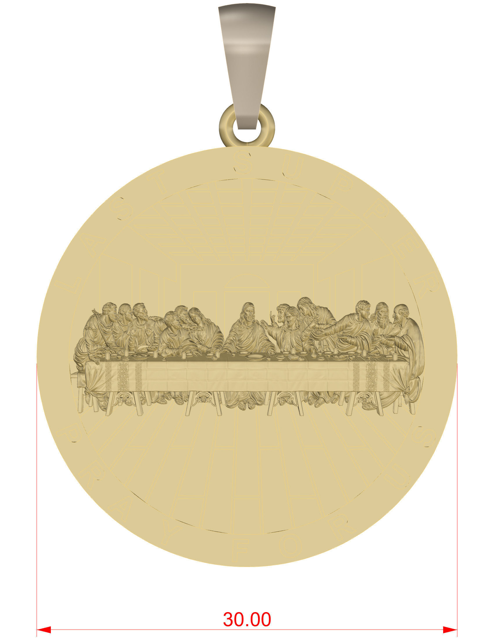 Last Supper Pendant 3D model 3D printable | CGTrader