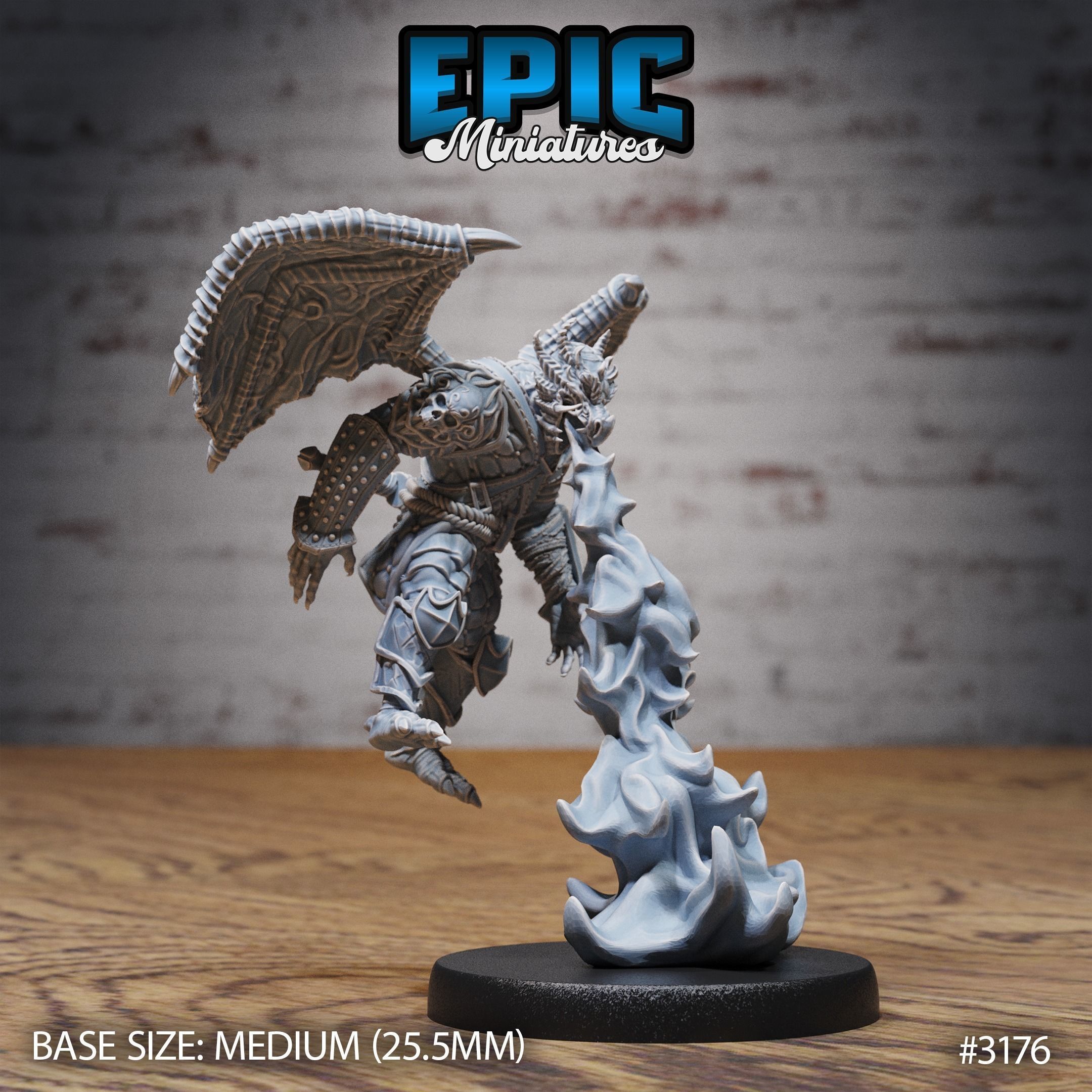 Dragonborn Warrior Magic - DnD Tabletop Miniature 3D Model 3D model 3D ...