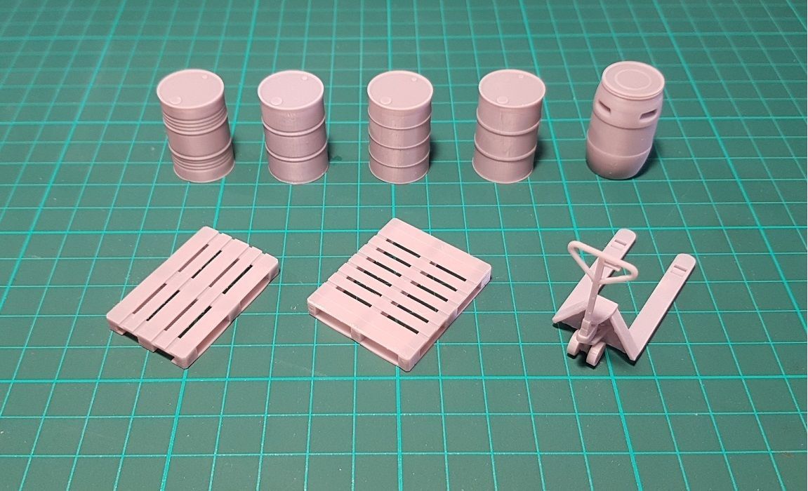 PALLETS BARRELS AND JACK 3D model 3D printable | CGTrader