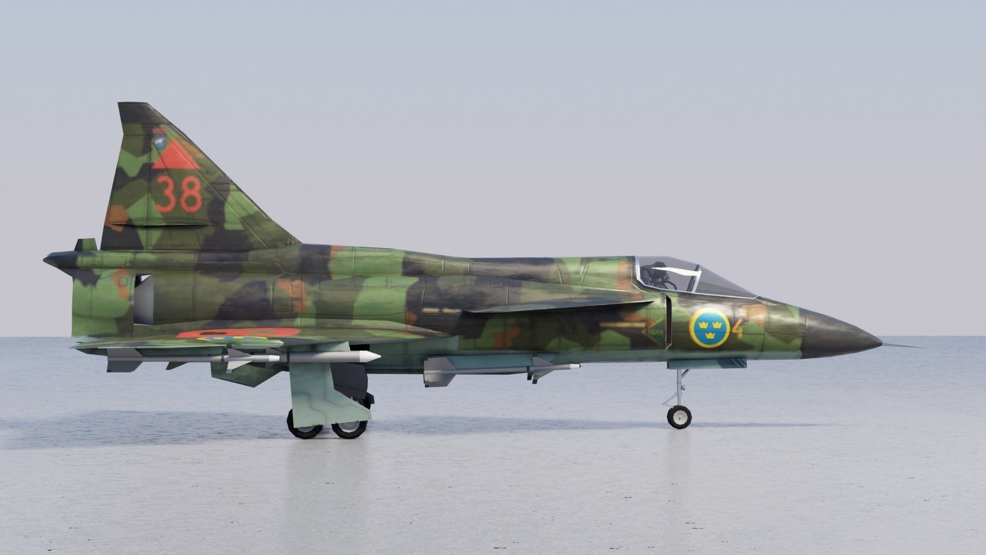 3D model Saab JAS-37 Viggen VR / AR / low-poly | CGTrader