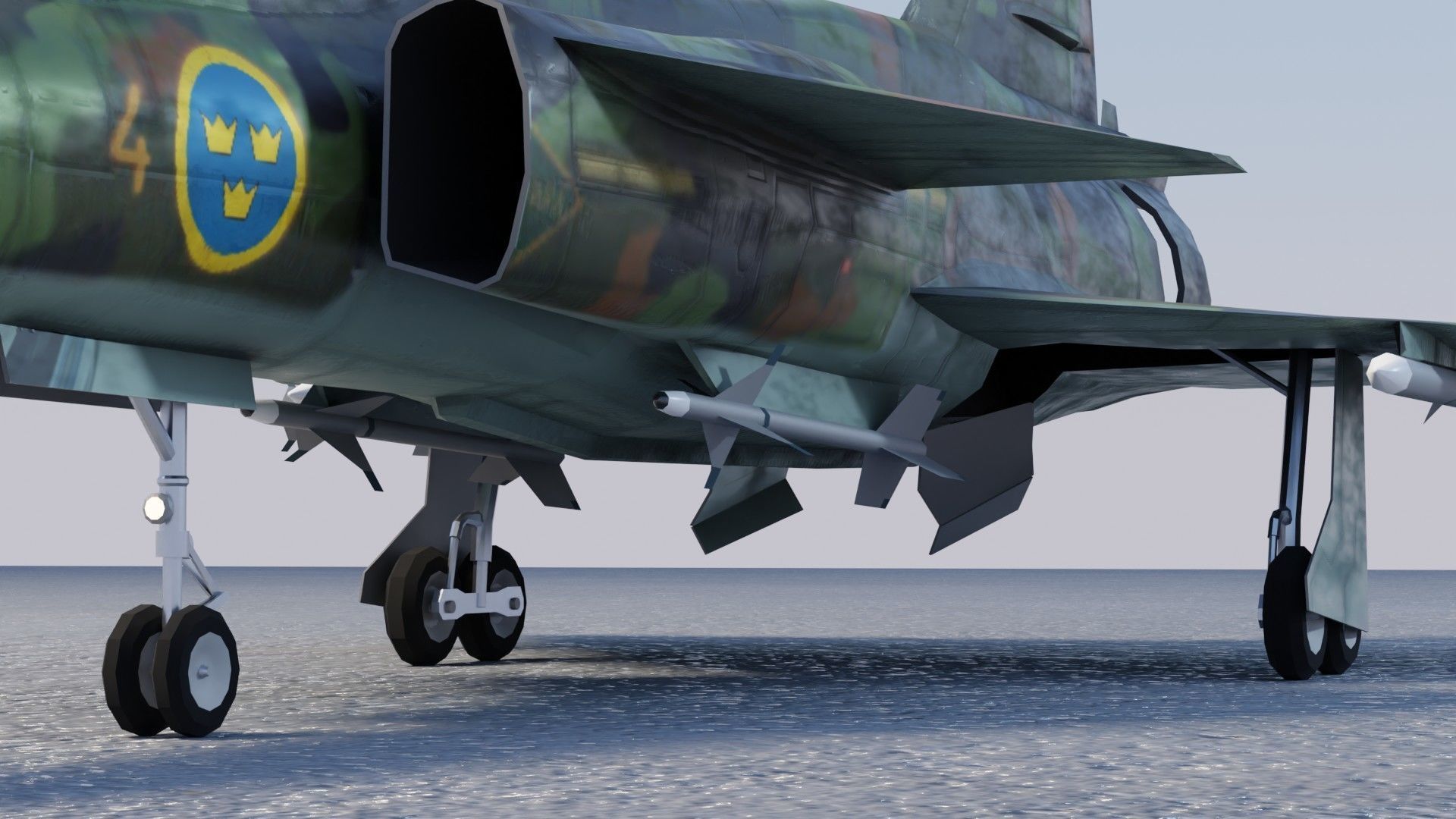 3D model Saab JAS-37 Viggen VR / AR / low-poly | CGTrader