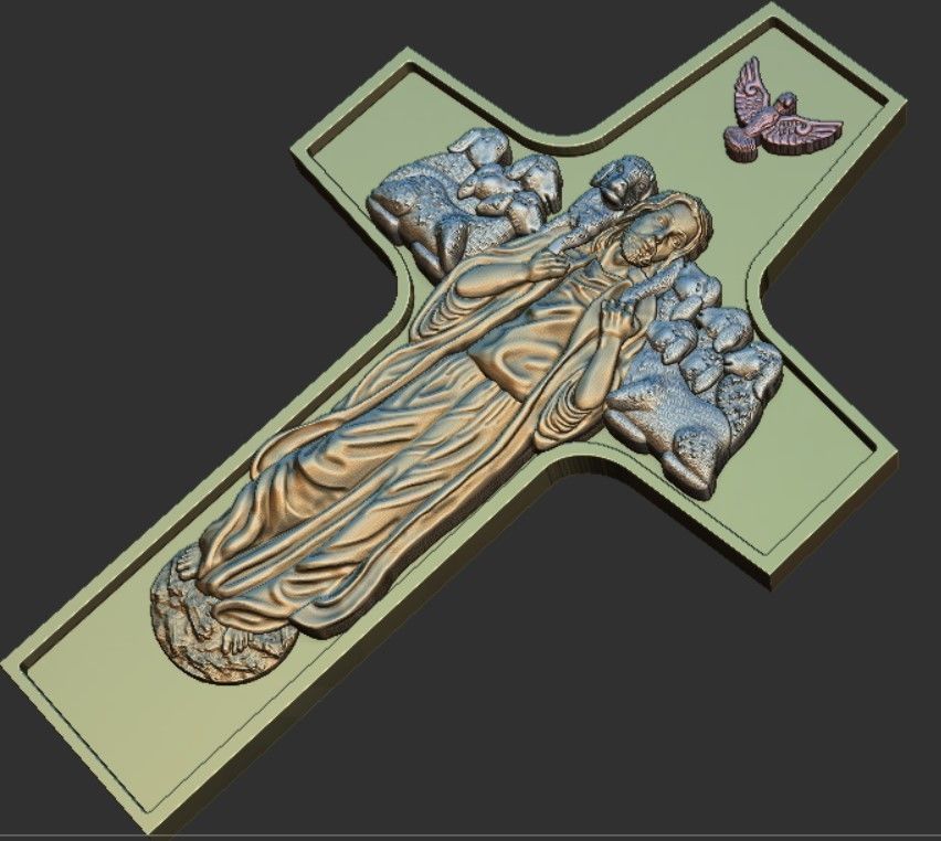 good shepherd cross 3D model 3D printable | CGTrader