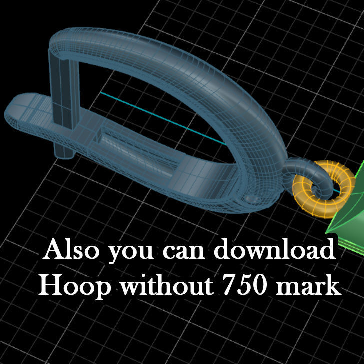 Cross Hoop Earing 3D model 3D printable | CGTrader