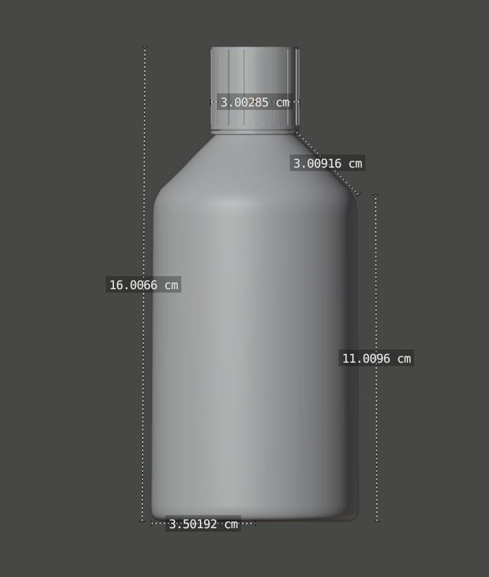 3D model Bottle with threaded cap VR / AR / low-poly | CGTrader