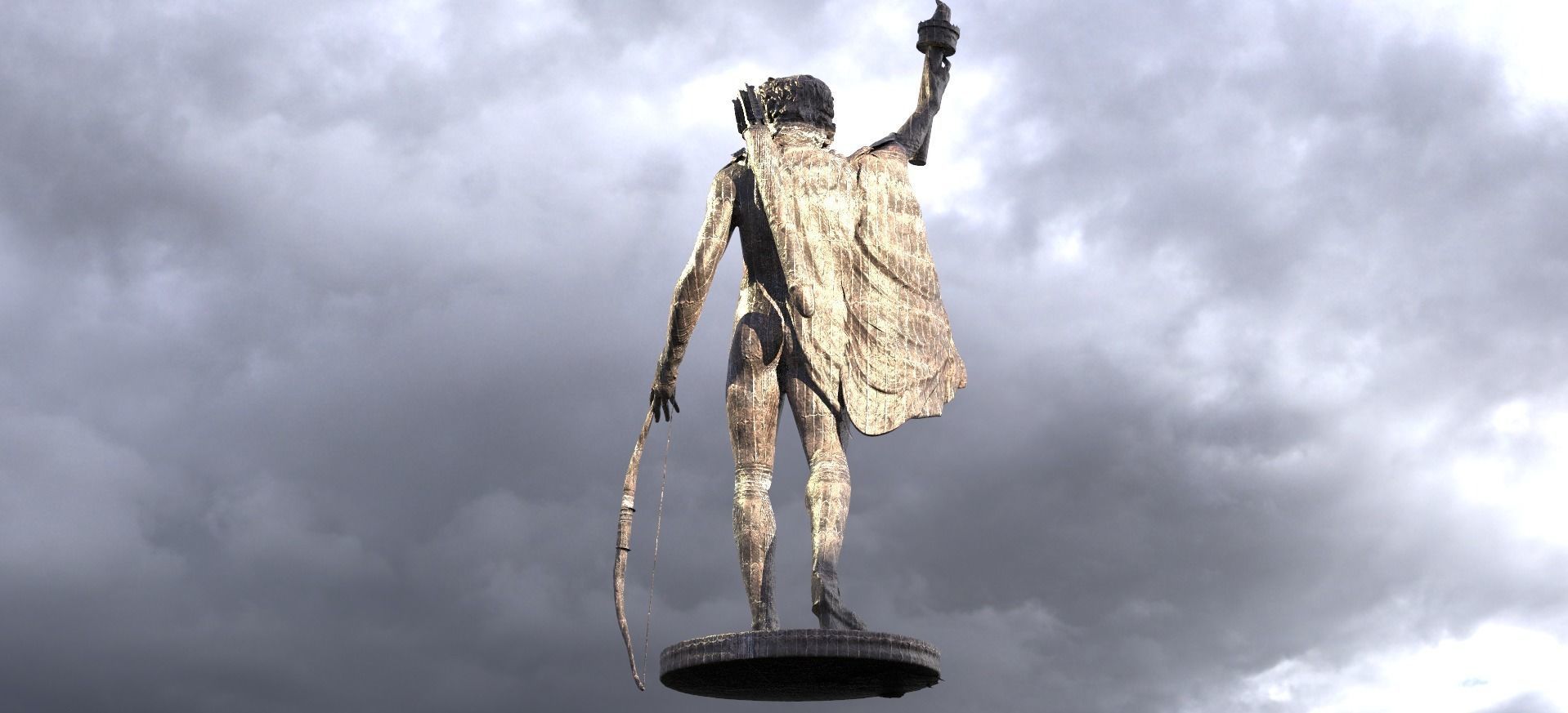 Dark Sun God Apollo Torch bearer 3D model | CGTrader