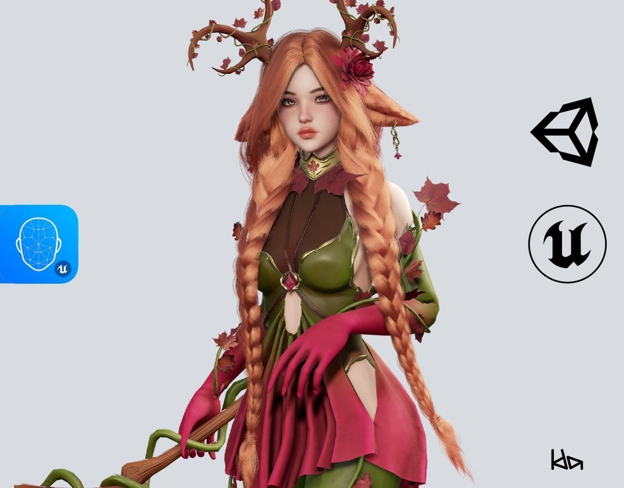 3D model Dryad Girl Fawnia - Game Ready VR / AR / low-poly | CGTrader