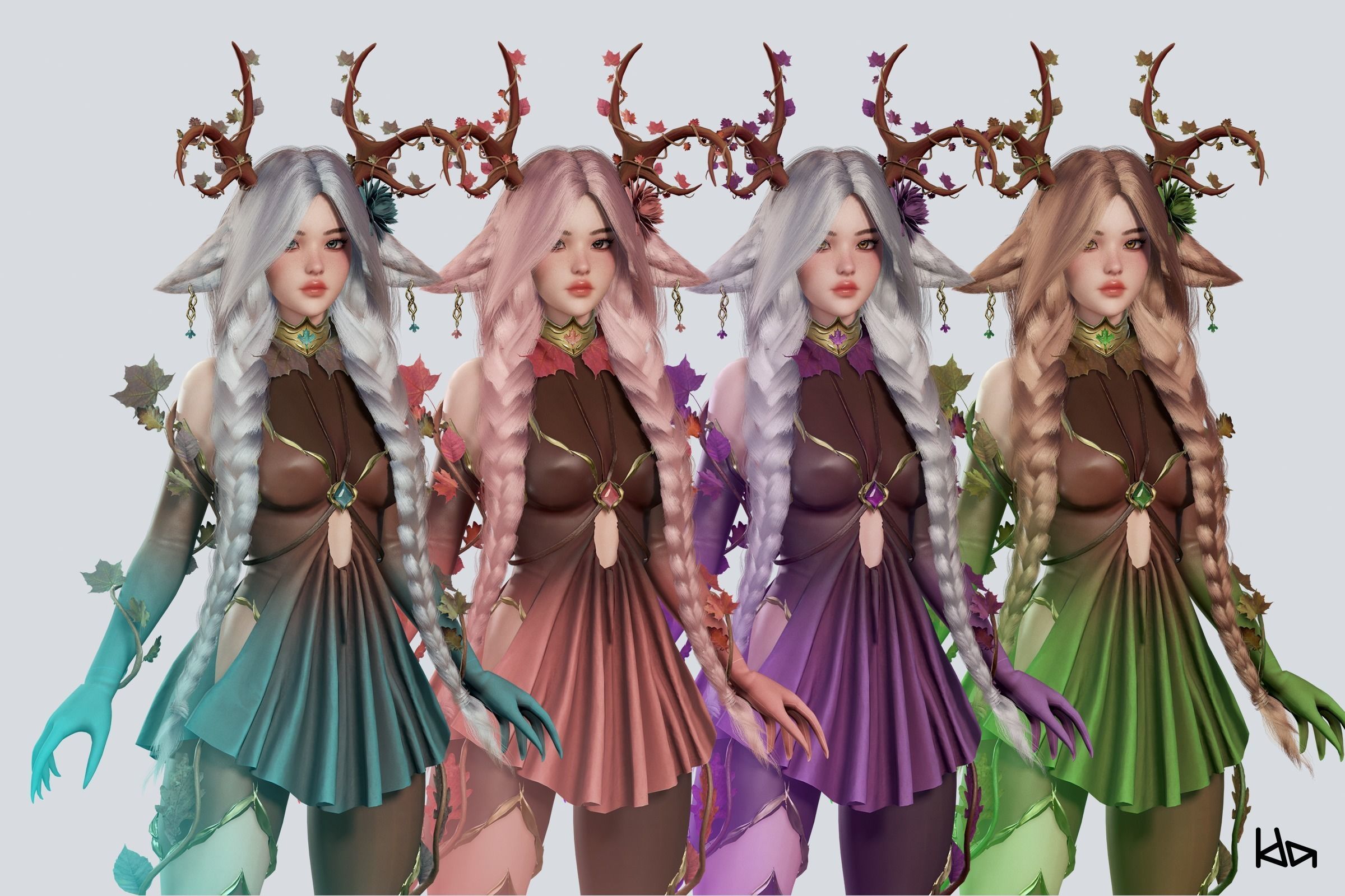 3D model Dryad Girl Fawnia - Game Ready VR / AR / low-poly | CGTrader