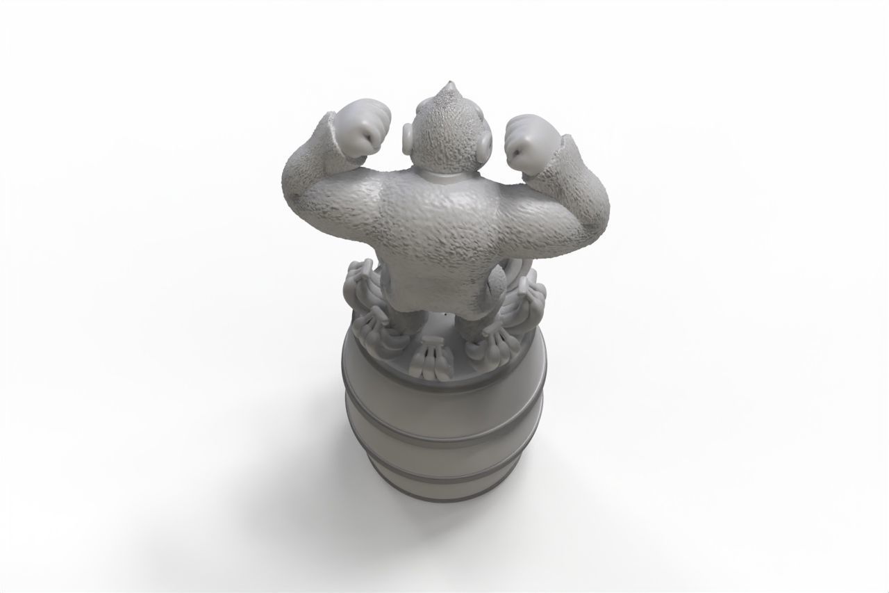 DK DONKEY KONG WITH BANANAS AND BARREL 3D model 3D printable | CGTrader