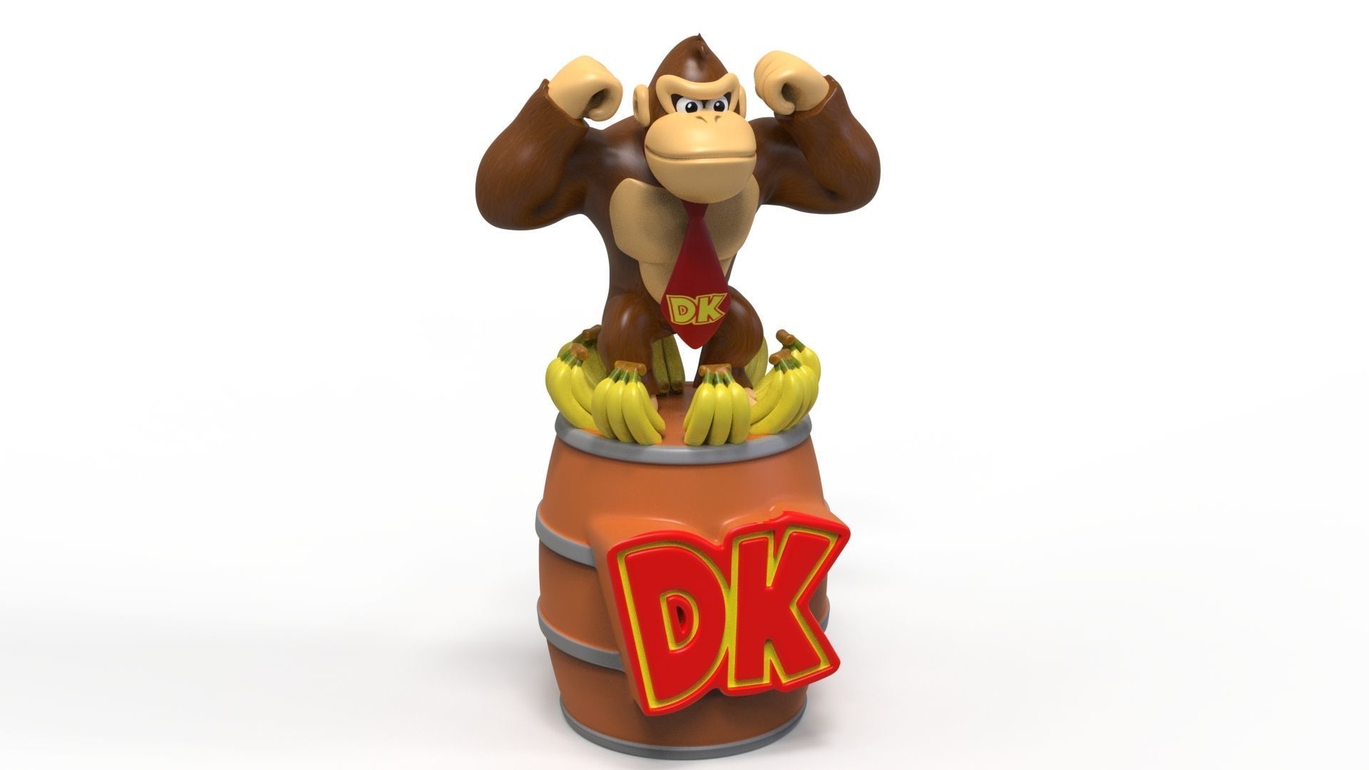 DK DONKEY KONG WITH BANANAS AND BARREL 3D model 3D printable | CGTrader