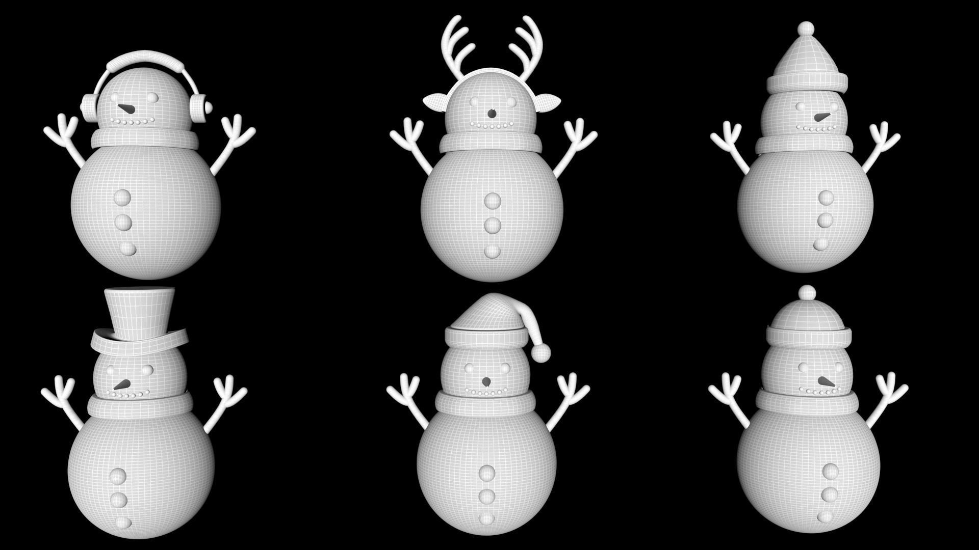 Snowmen collections 3D model | CGTrader