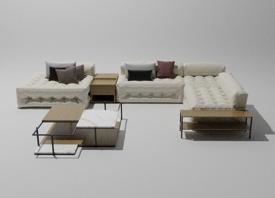 3D Model Sofa L Shape Fabric Lathan 3D model | CGTrader