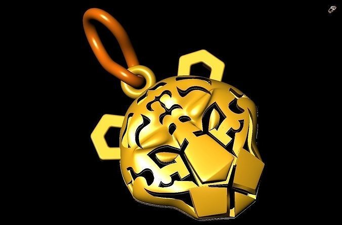 Tiger pendant 3D model 3D printable | CGTrader