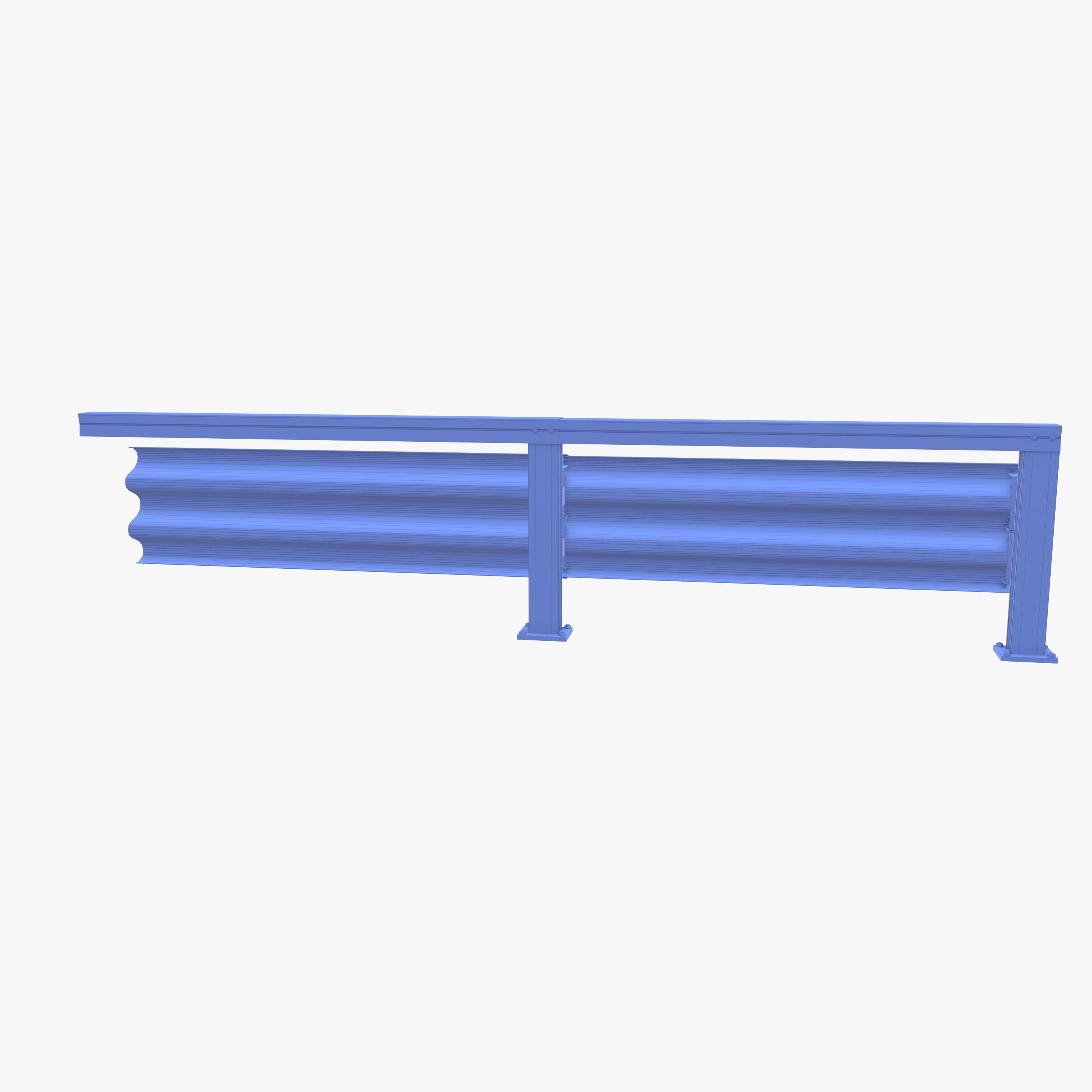 3D model Tileable single sided traffic barrier guardrail V1 VR / AR ...