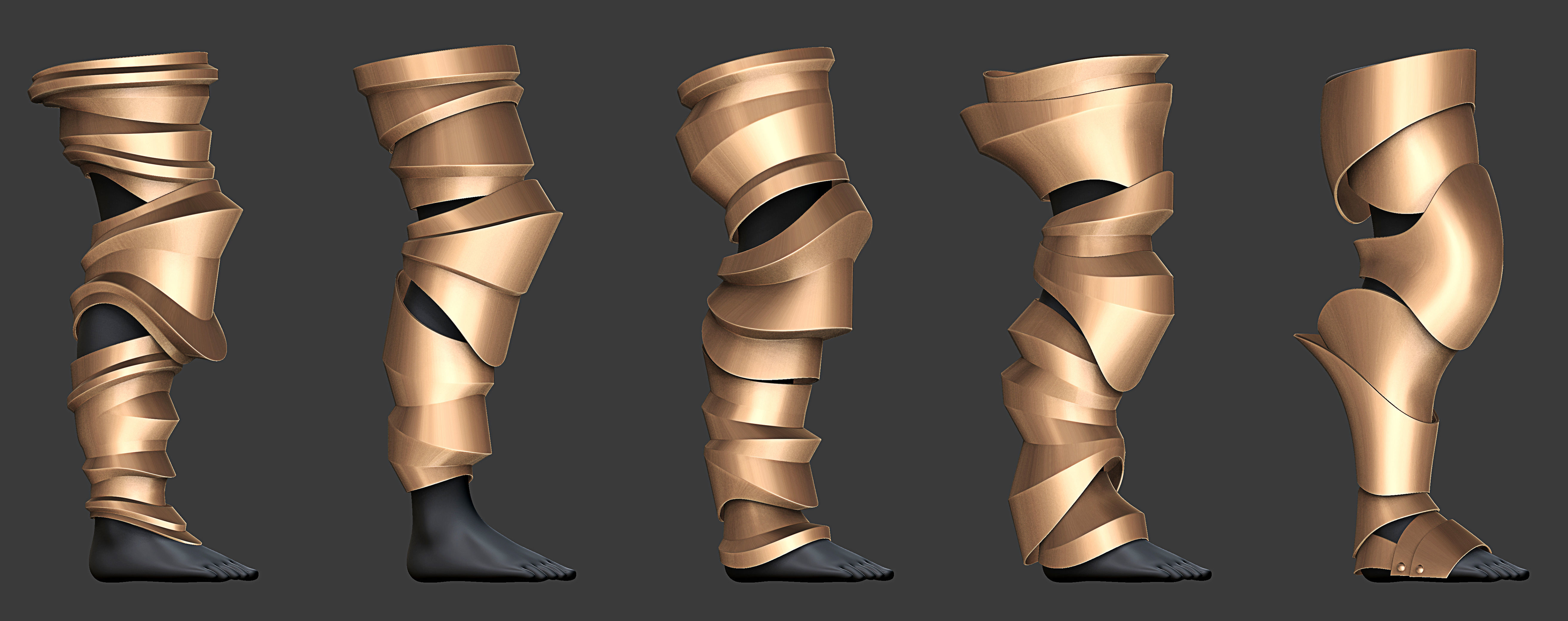 3D model Leg Armor Highpoly and Lowpoly With UVs Vol 2 VR / AR / low ...