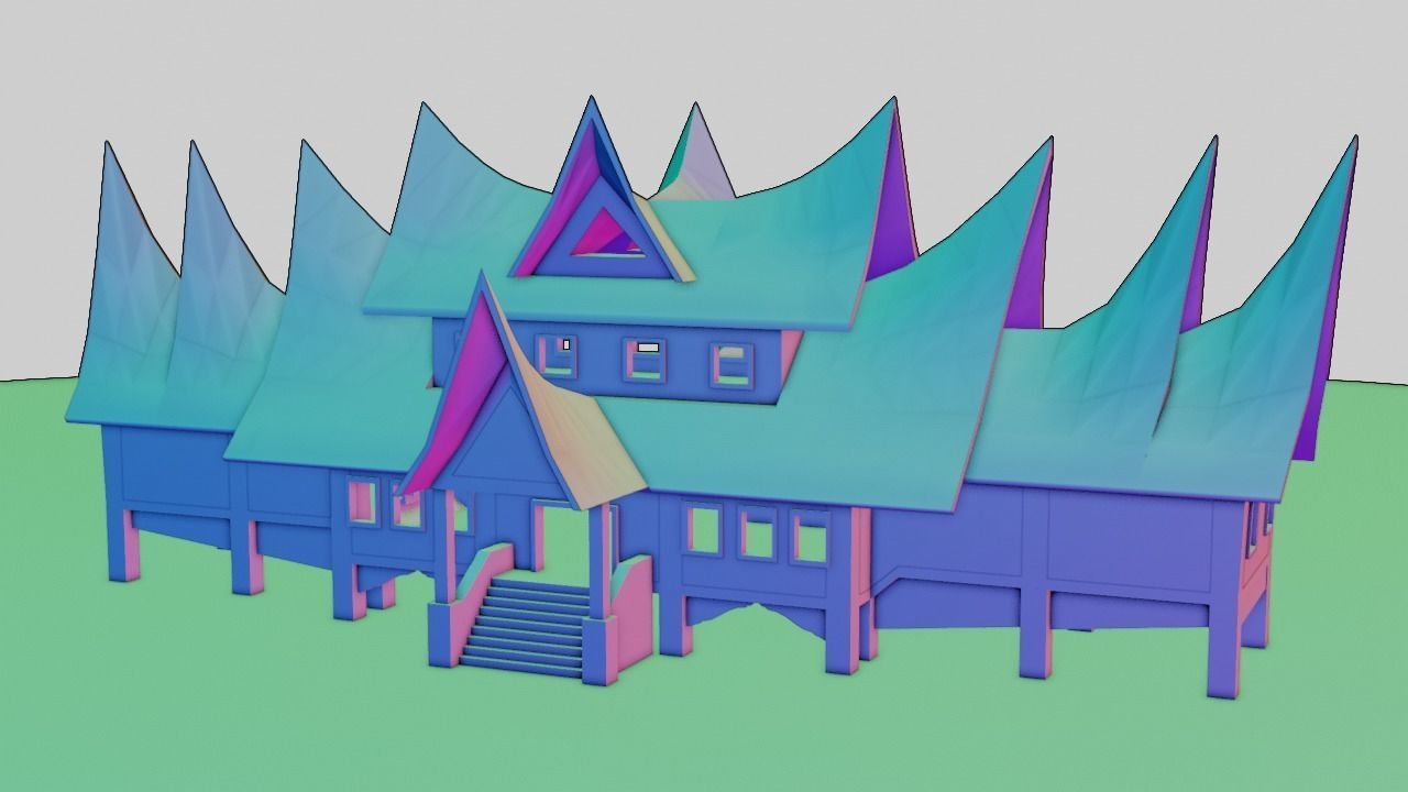 3D model Rumah Adat Gadang Sumatera Barat VR / AR / low-poly | CGTrader