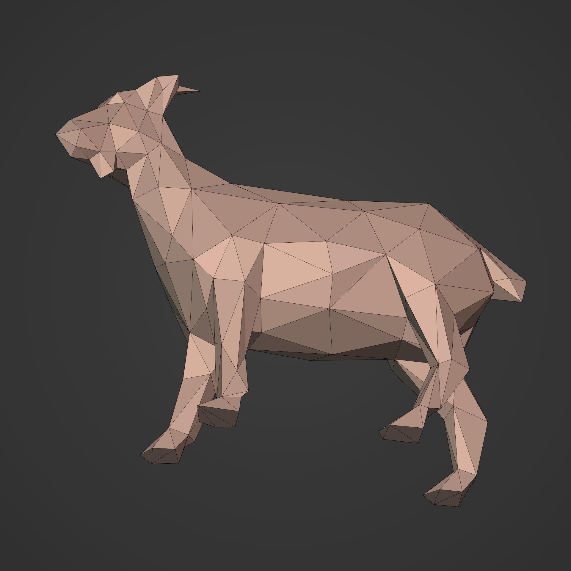 3D model Polygonal Goat Statue VR / AR / low-poly | CGTrader
