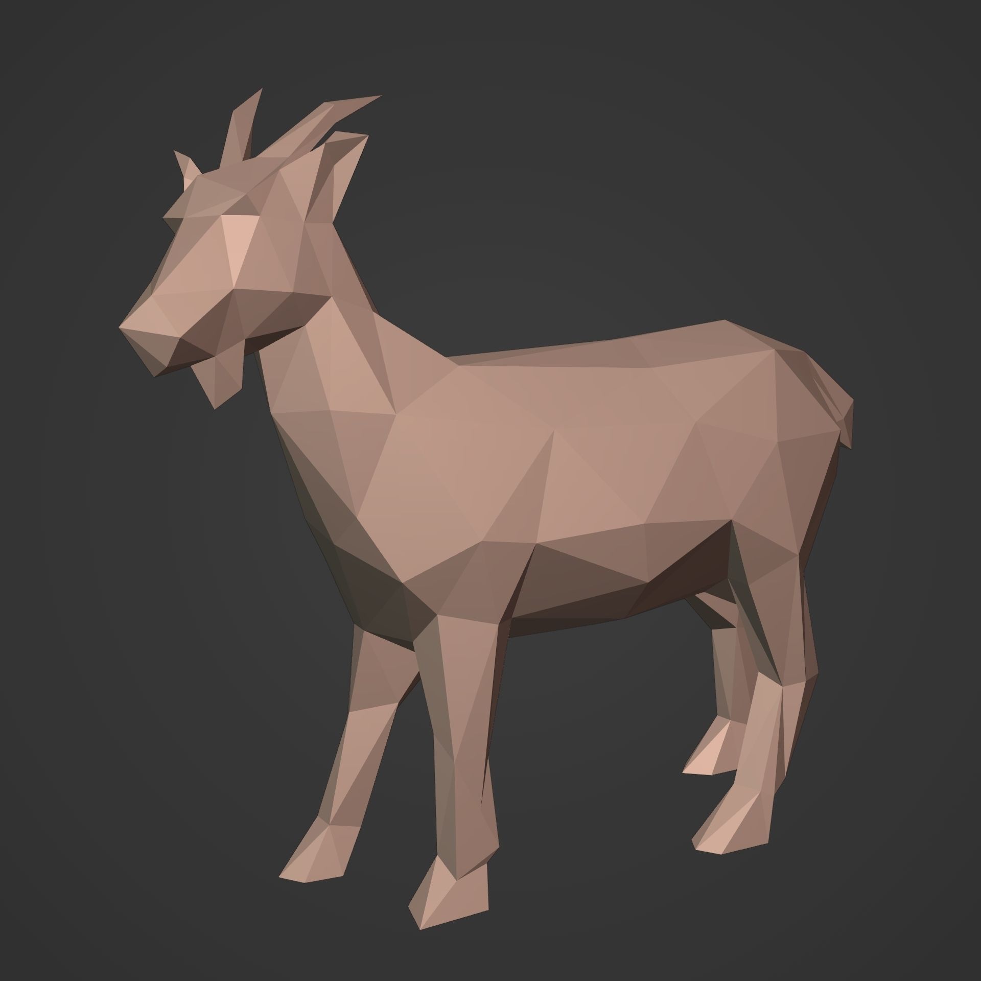 3D model Polygonal Goat Statue VR / AR / low-poly | CGTrader