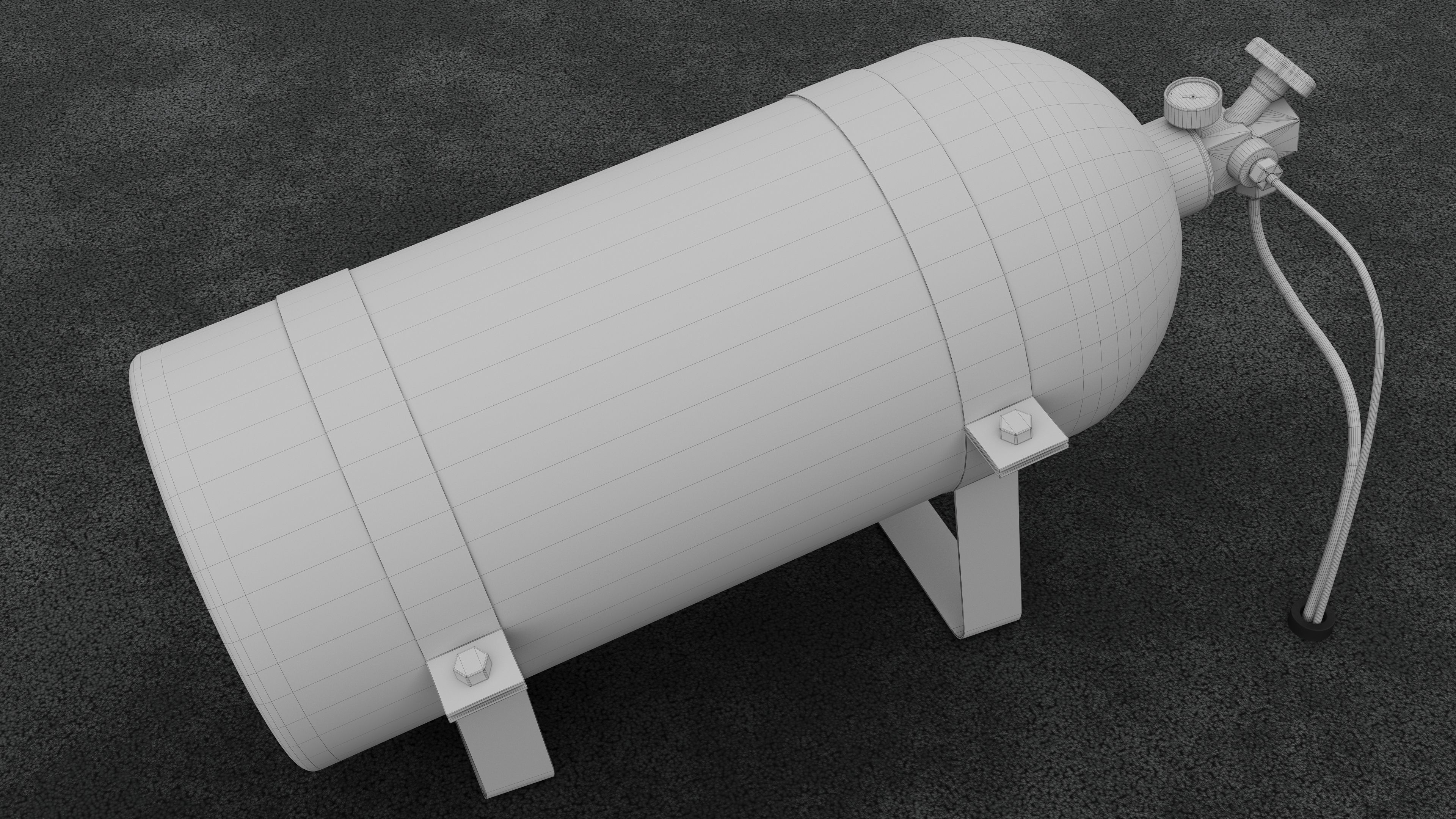3D model NOS - Aluminum Nitrous Bottle 3D Model VR / AR / low-poly ...