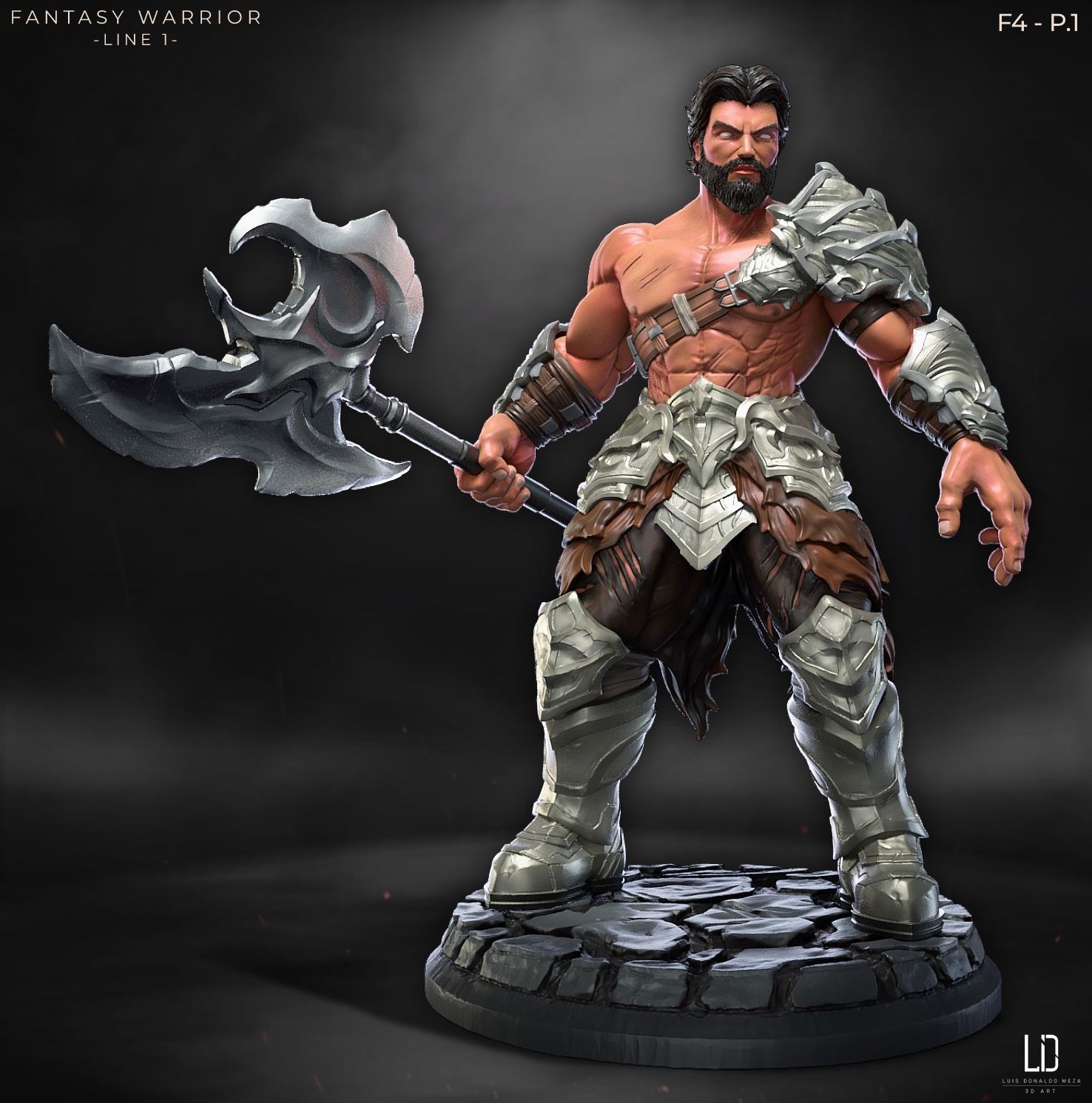 Fantasy Warrior - Line 1 - F4 - 3D model 3D printable | CGTrader