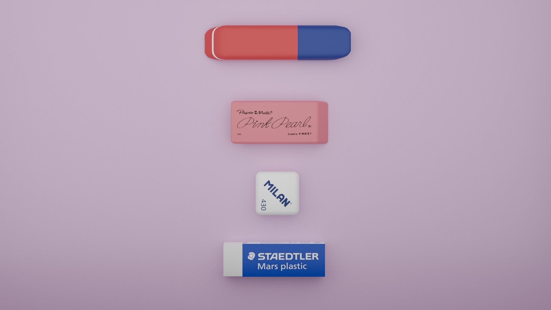 Erasers 3D model free VR / AR / low-poly 3D model | CGTrader