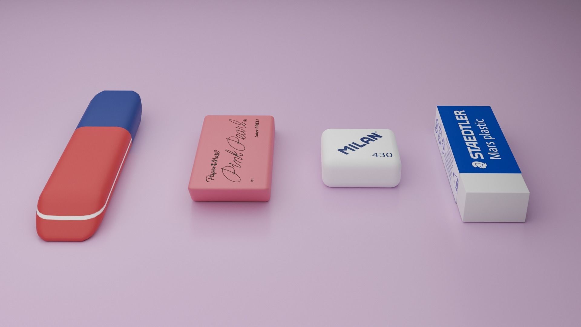 Erasers 3D model free VR / AR / low-poly 3D model | CGTrader