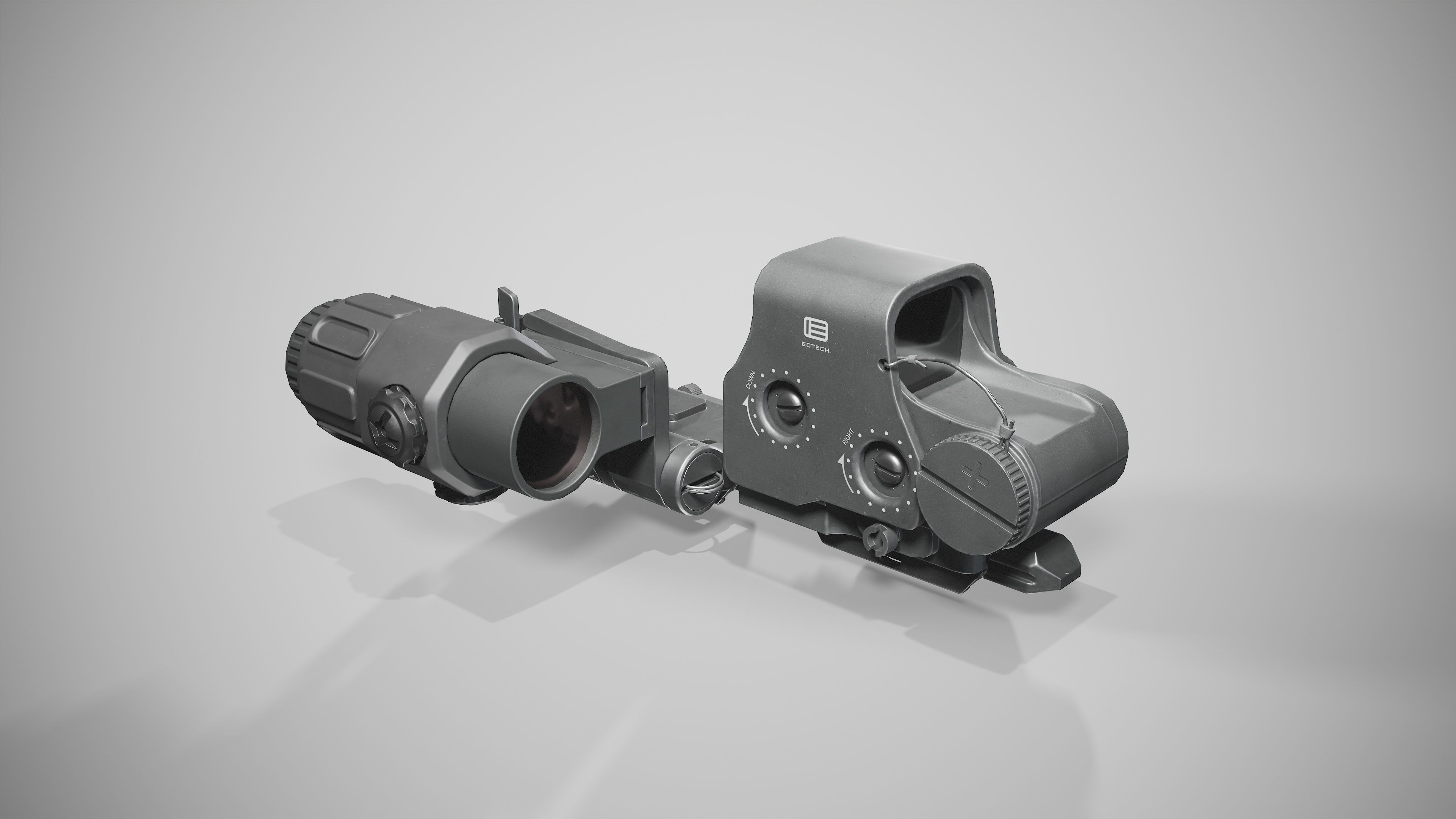 3D model Eotech HHS with magnifier and wilcox mount lopoly 3d model VR ...