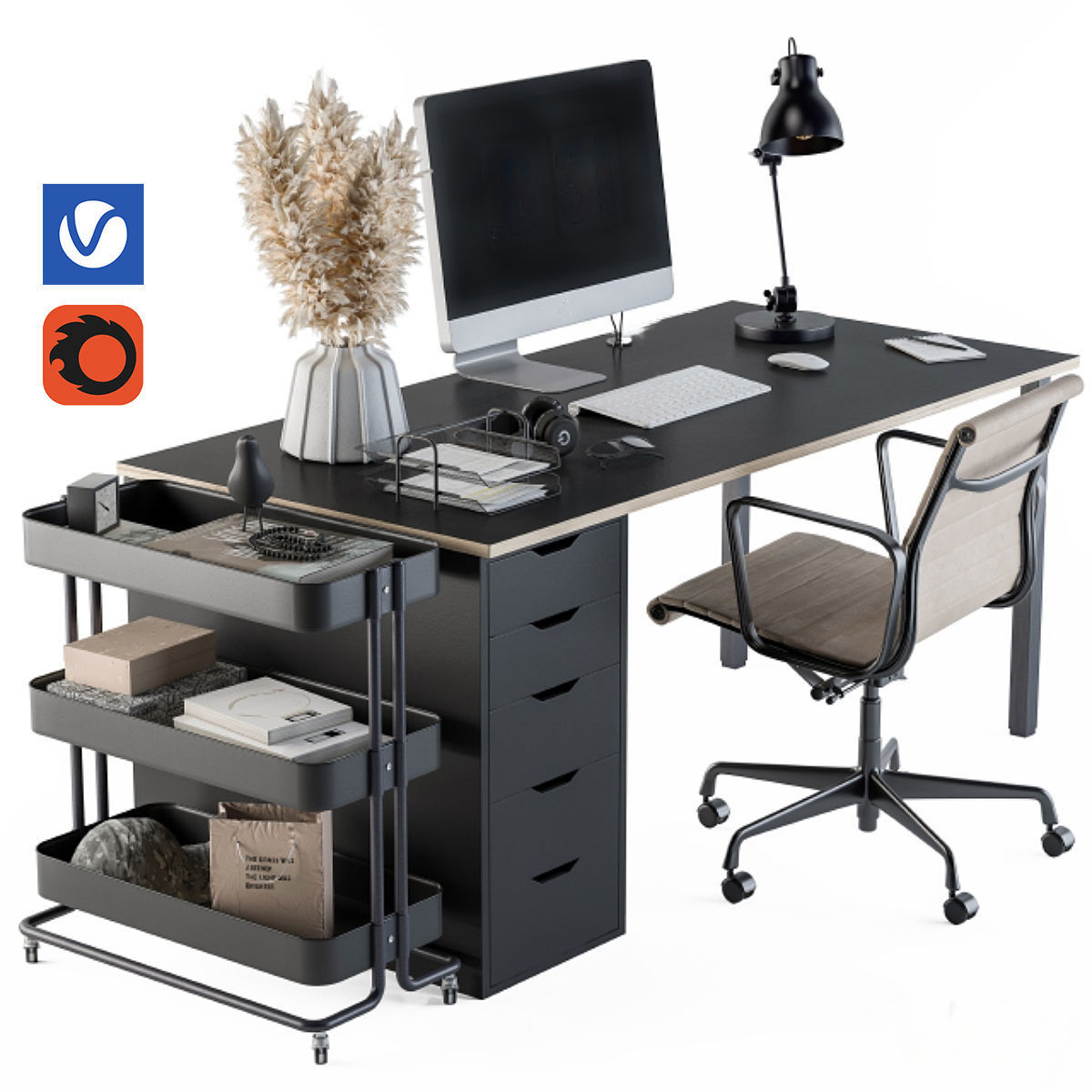 Office Set 01 3D model | CGTrader