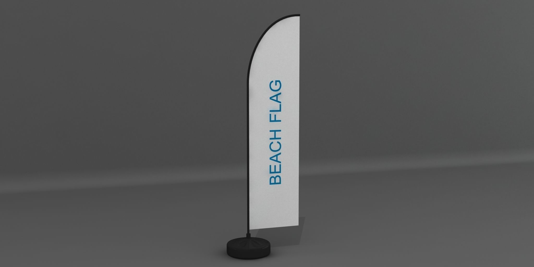 Beach Flag Roll up Signboard Set 3D model | CGTrader