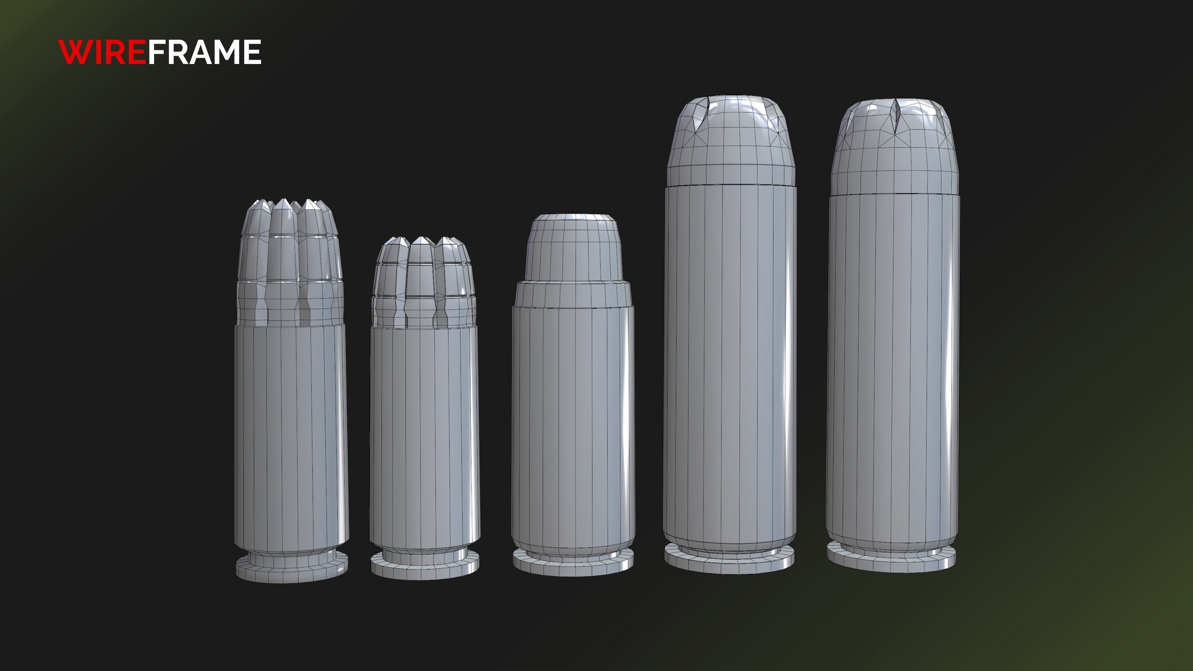 3D model 86 Bullets Ammo - Base mesh - Game Ready VR / AR / low-poly ...