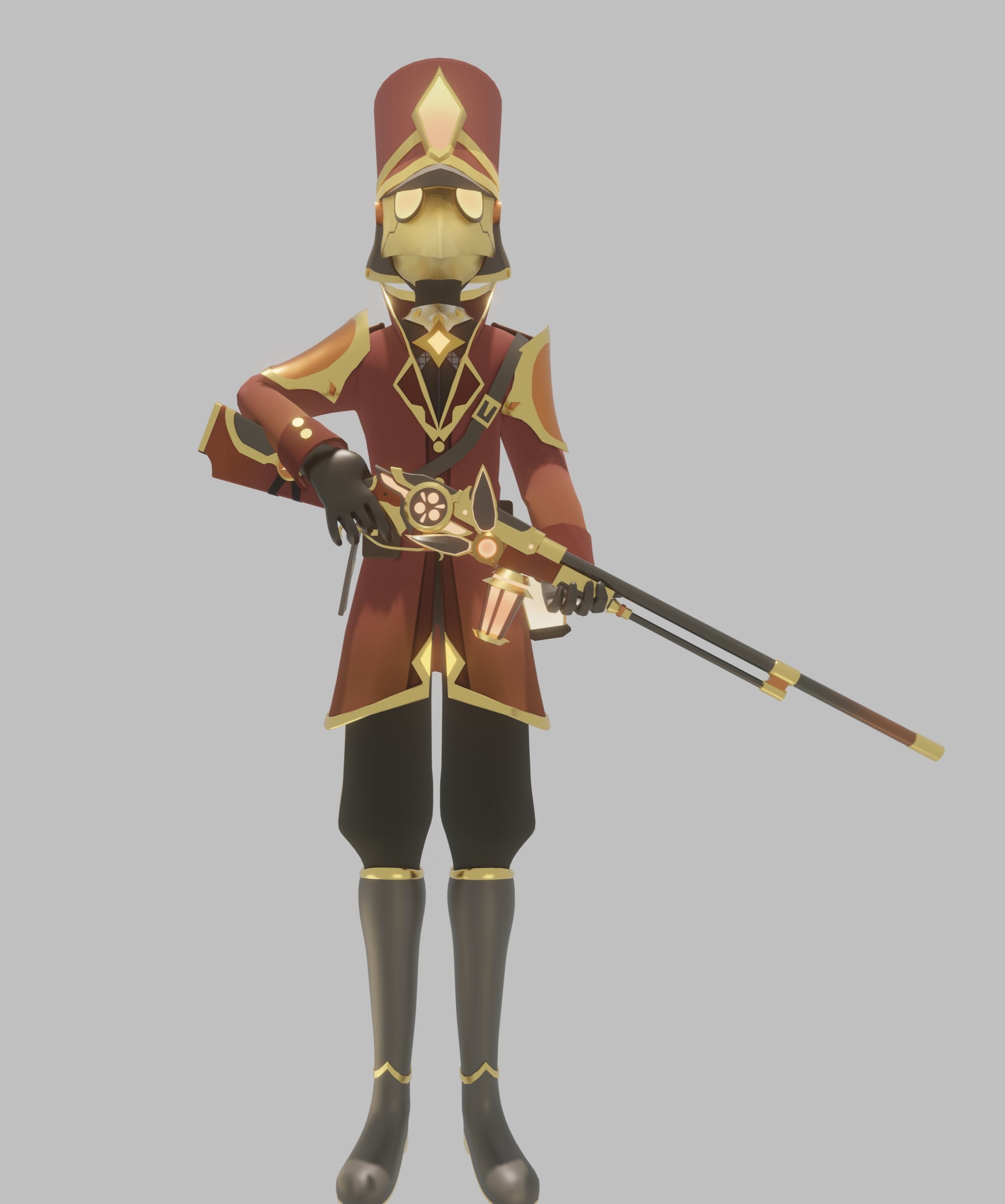 fantasy soldier with gun 3D Model 3D model rigged | CGTrader
