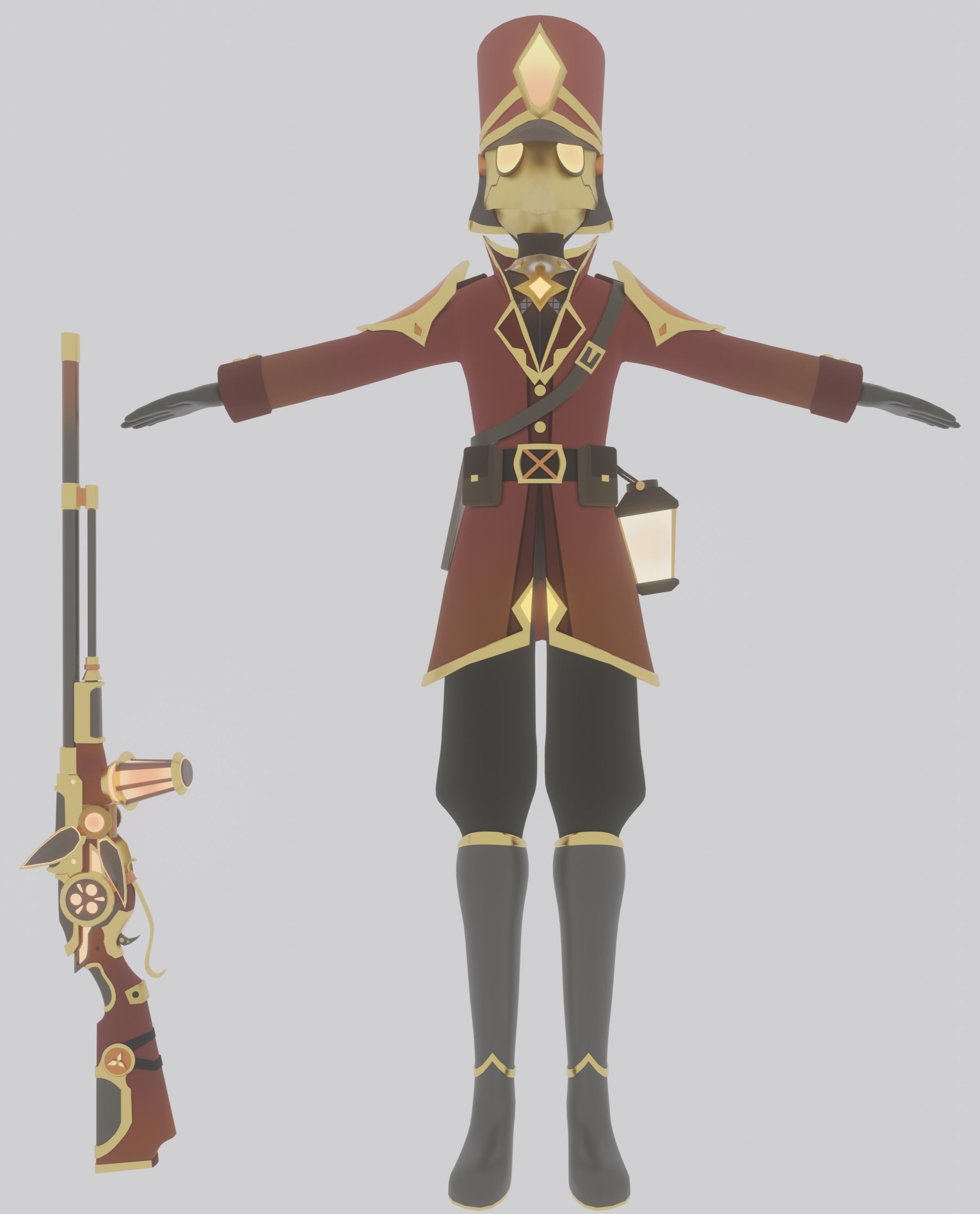 fantasy soldier with gun 3D Model 3D model rigged | CGTrader