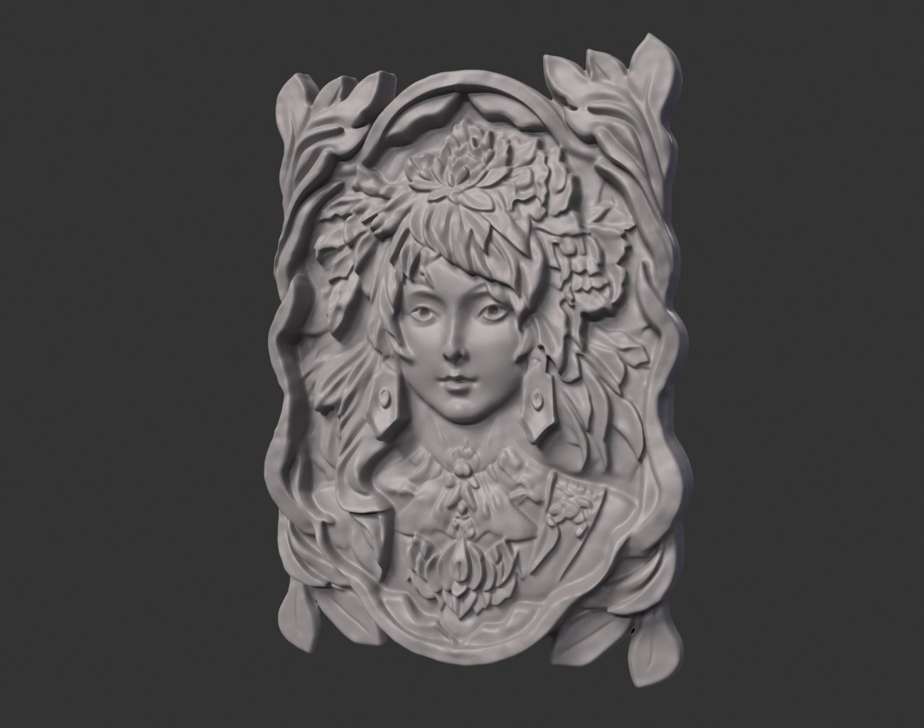 Bas Relief Woman 230519A 3D model 3D printable | CGTrader